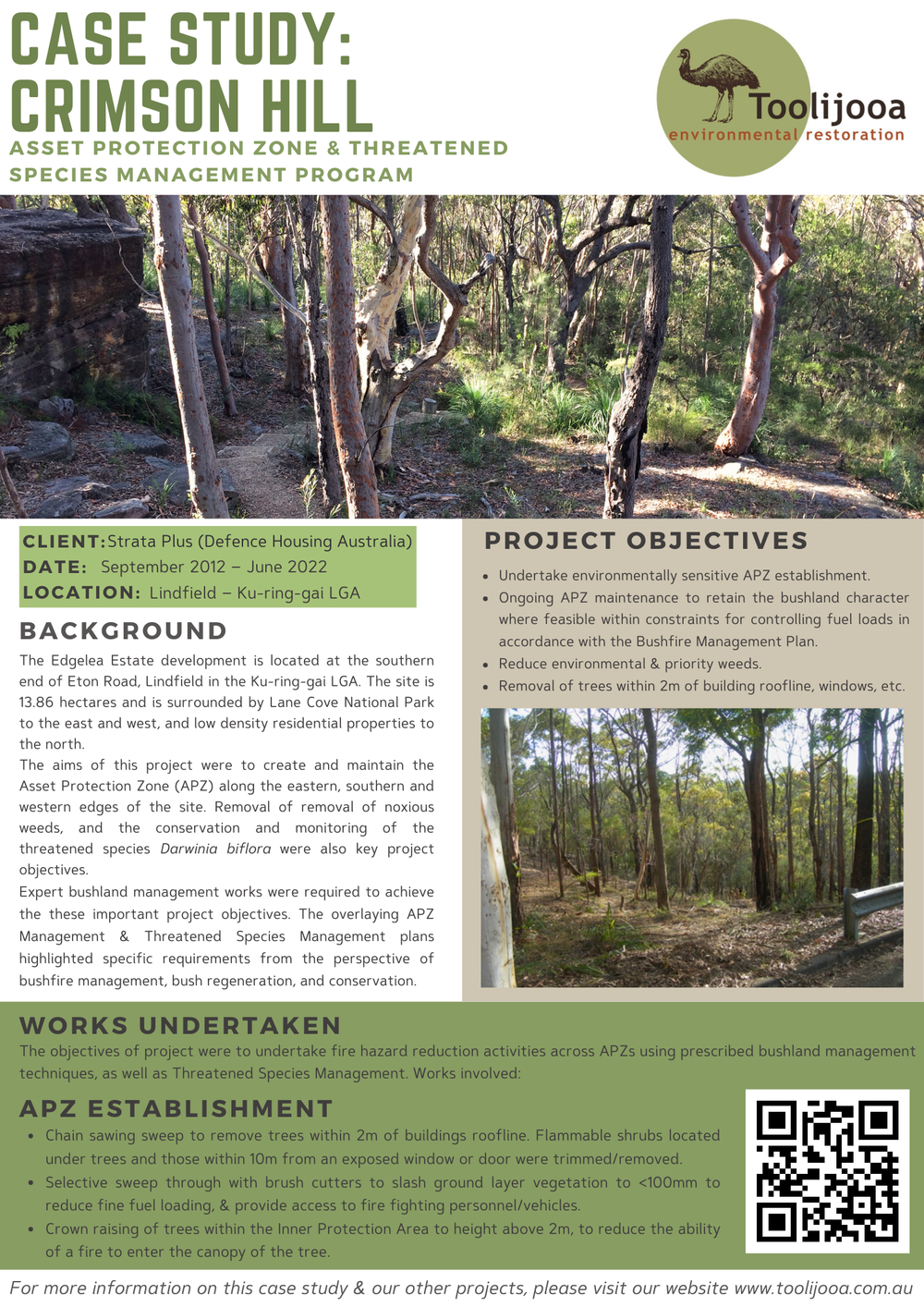 Crimson Hill — Toolijooa Environmental Restoration