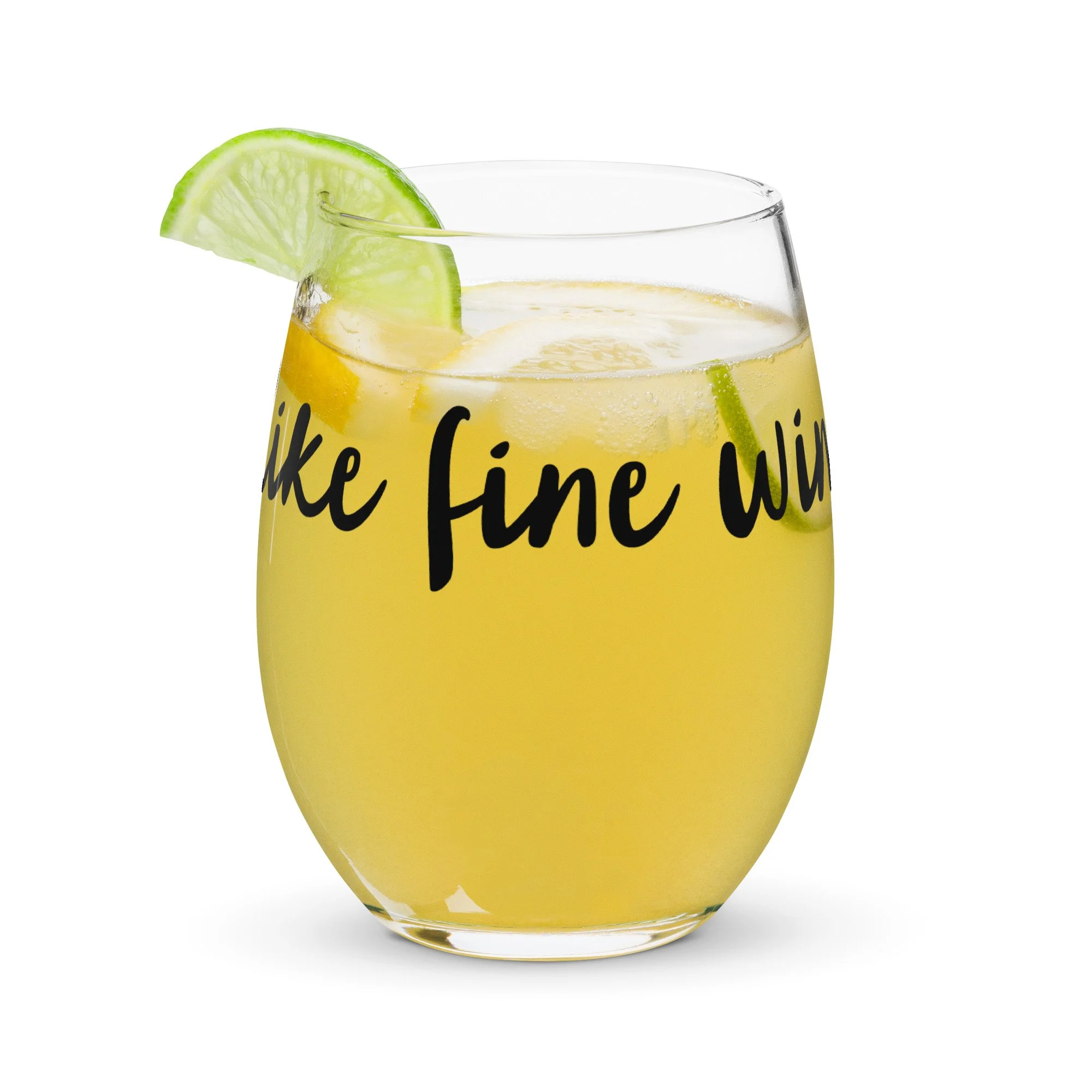 "Aging Like Fine Wine" Stemless Wine Glass — White River Rugby Football ...