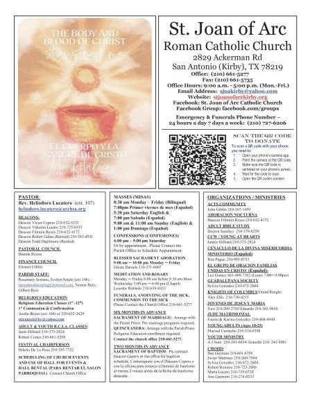Bulletins — St. Joan of Arc Church
