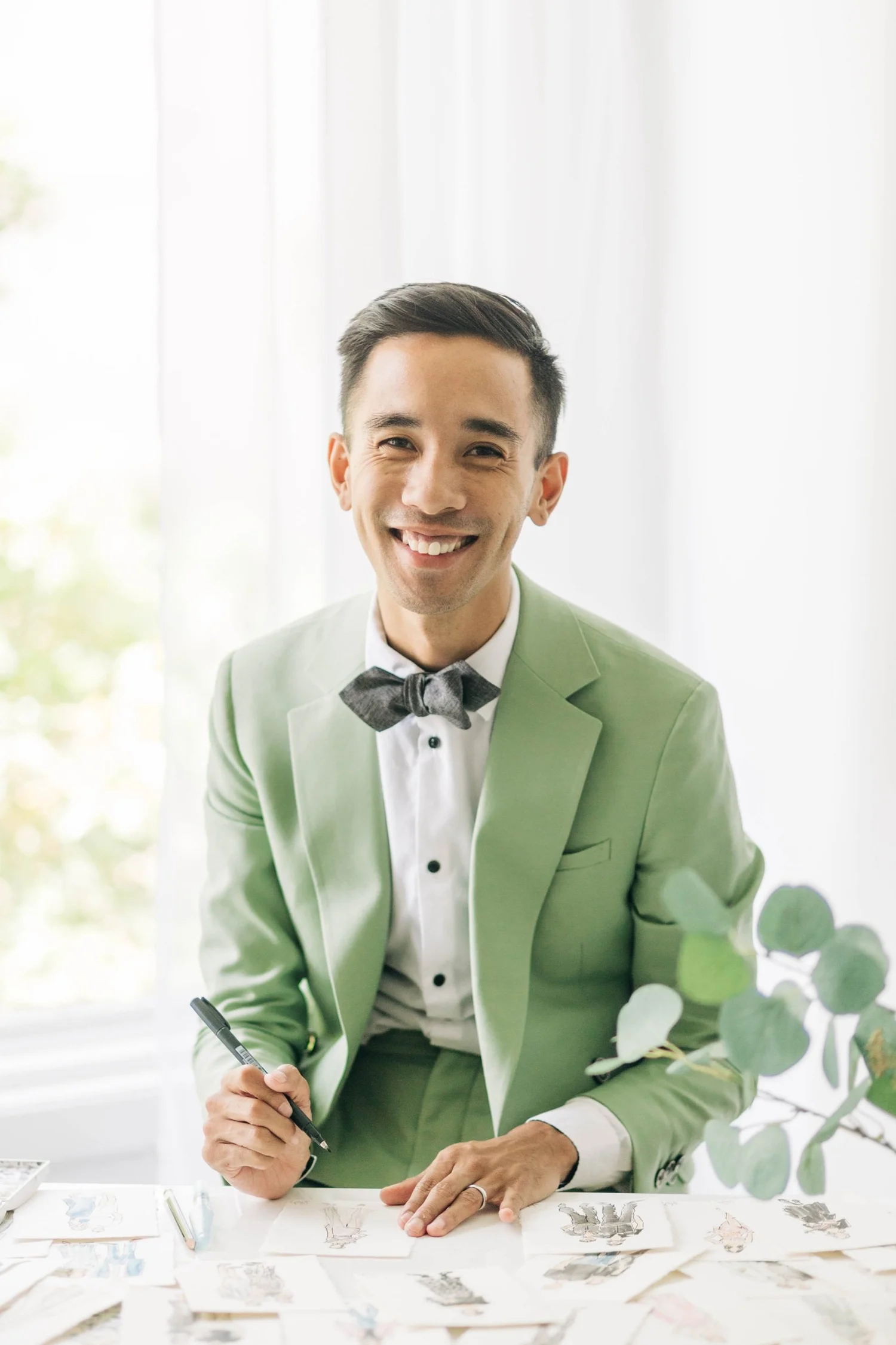 Live Watercolor Guest Portrait Artist and Fashion Illustrator — Bowtie ...