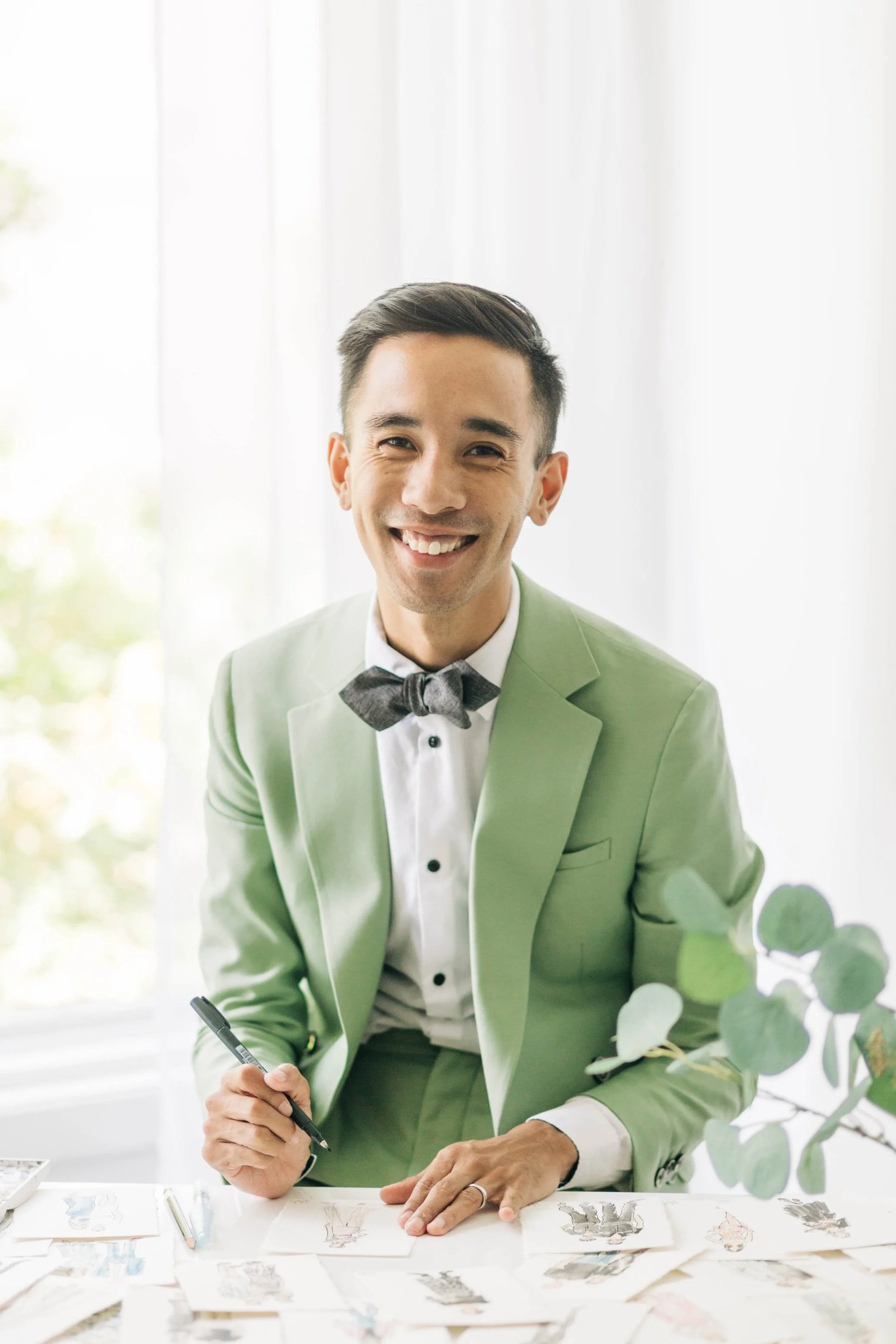 Live Watercolor Guest Portrait Artist and Fashion Illustrator — Bowtie ...