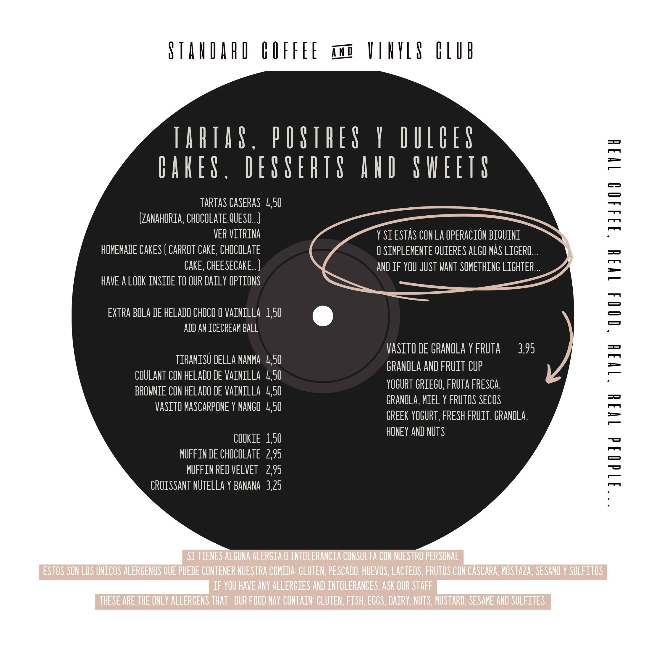 Menú — STANDARD COFFEE & VINYLS CLUB