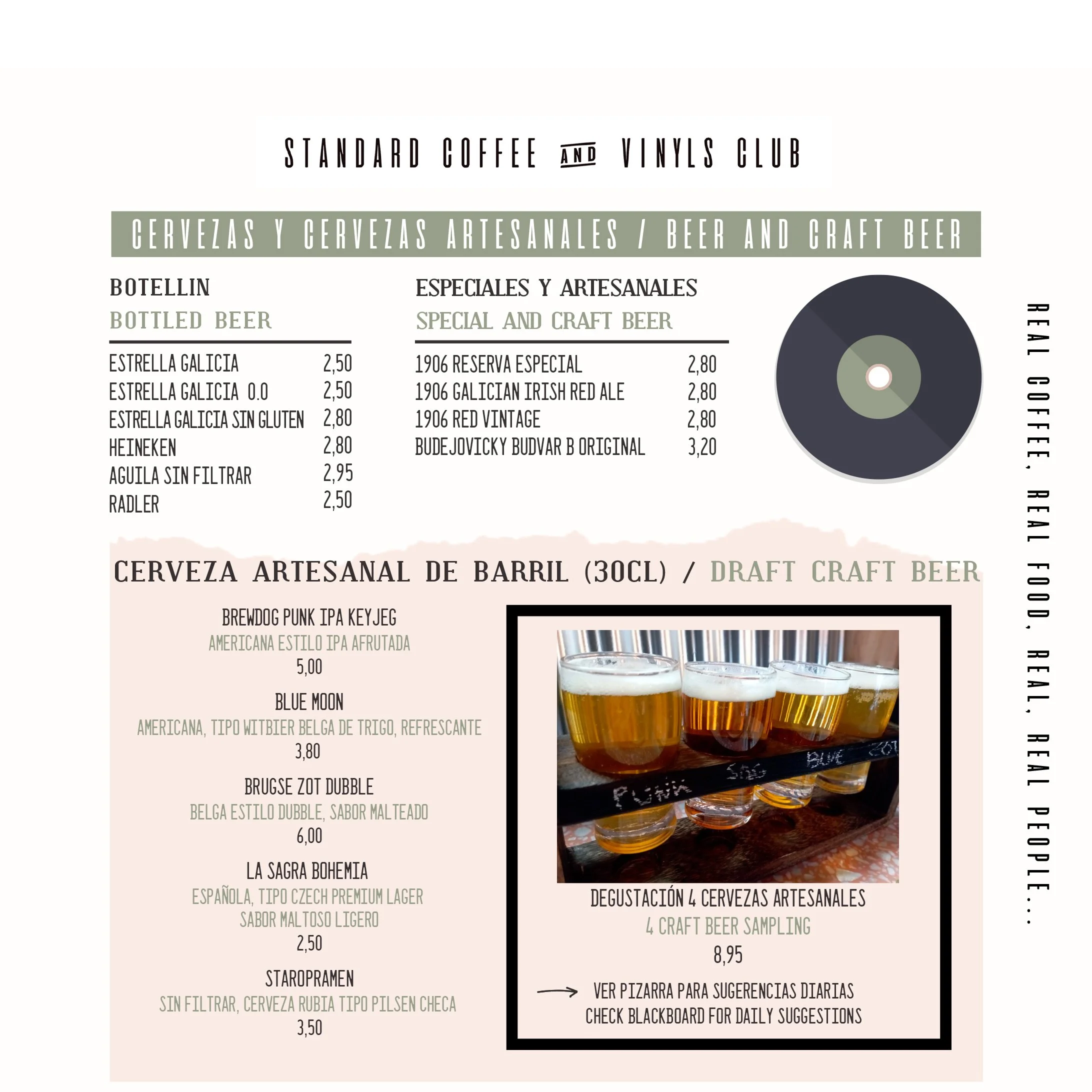 Menú — STANDARD COFFEE & VINYLS CLUB