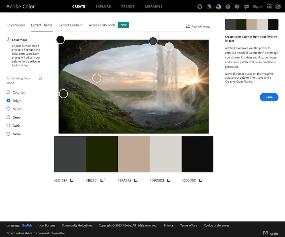 Using Adobe Color to Extract a Color Theme from an Image — JKC Website ...