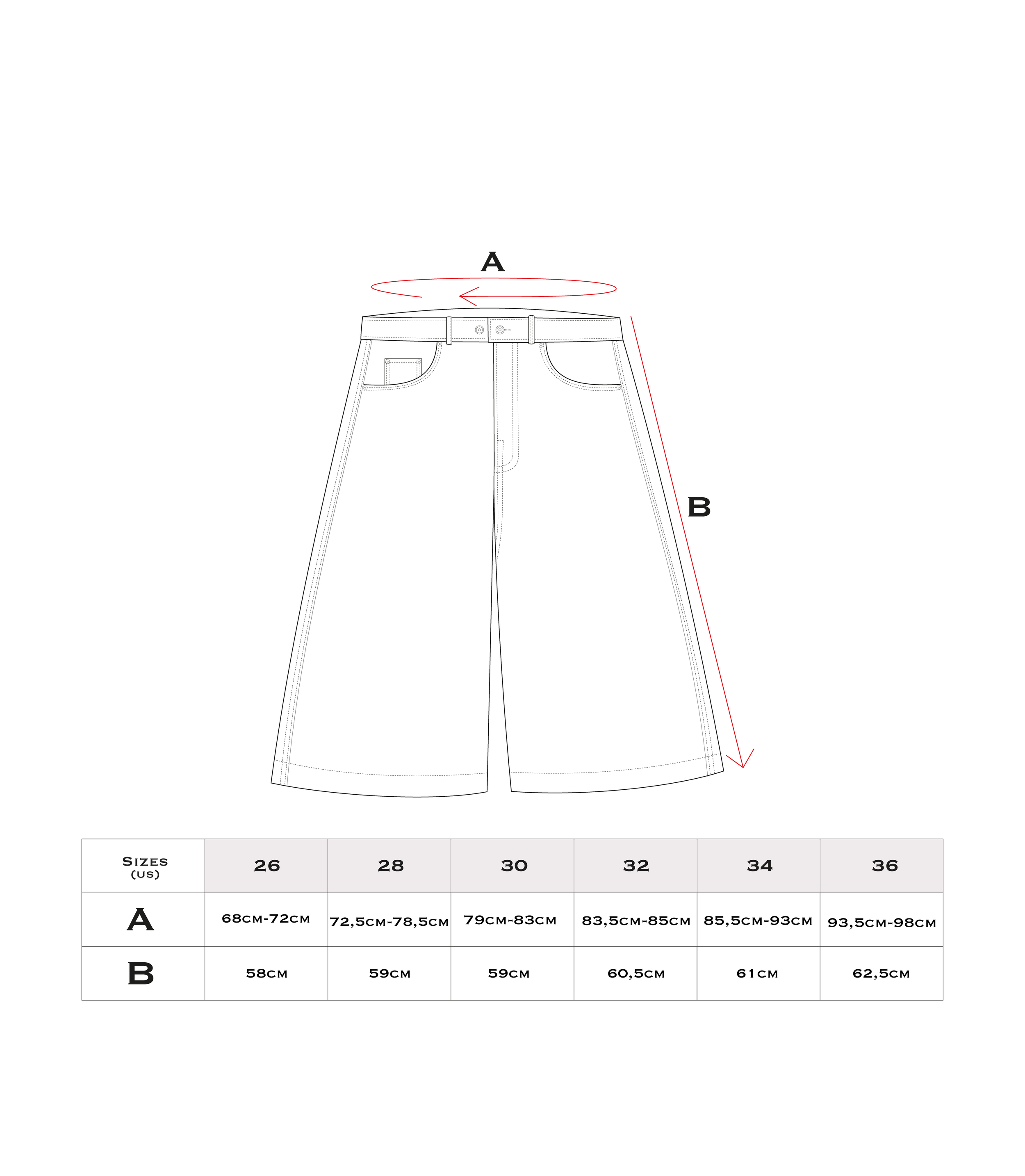 Jorts Size Chart — Atelier Détails
