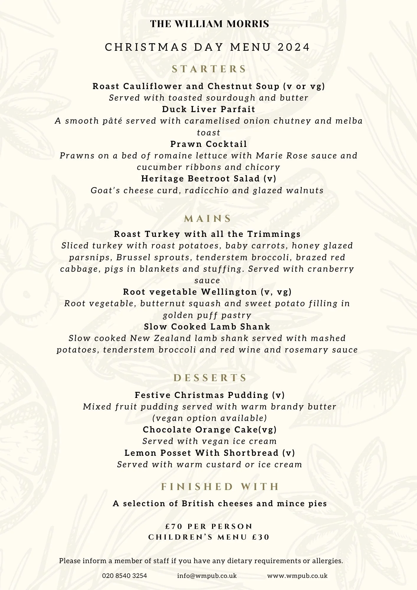 Christmas Lunch — The William Morris