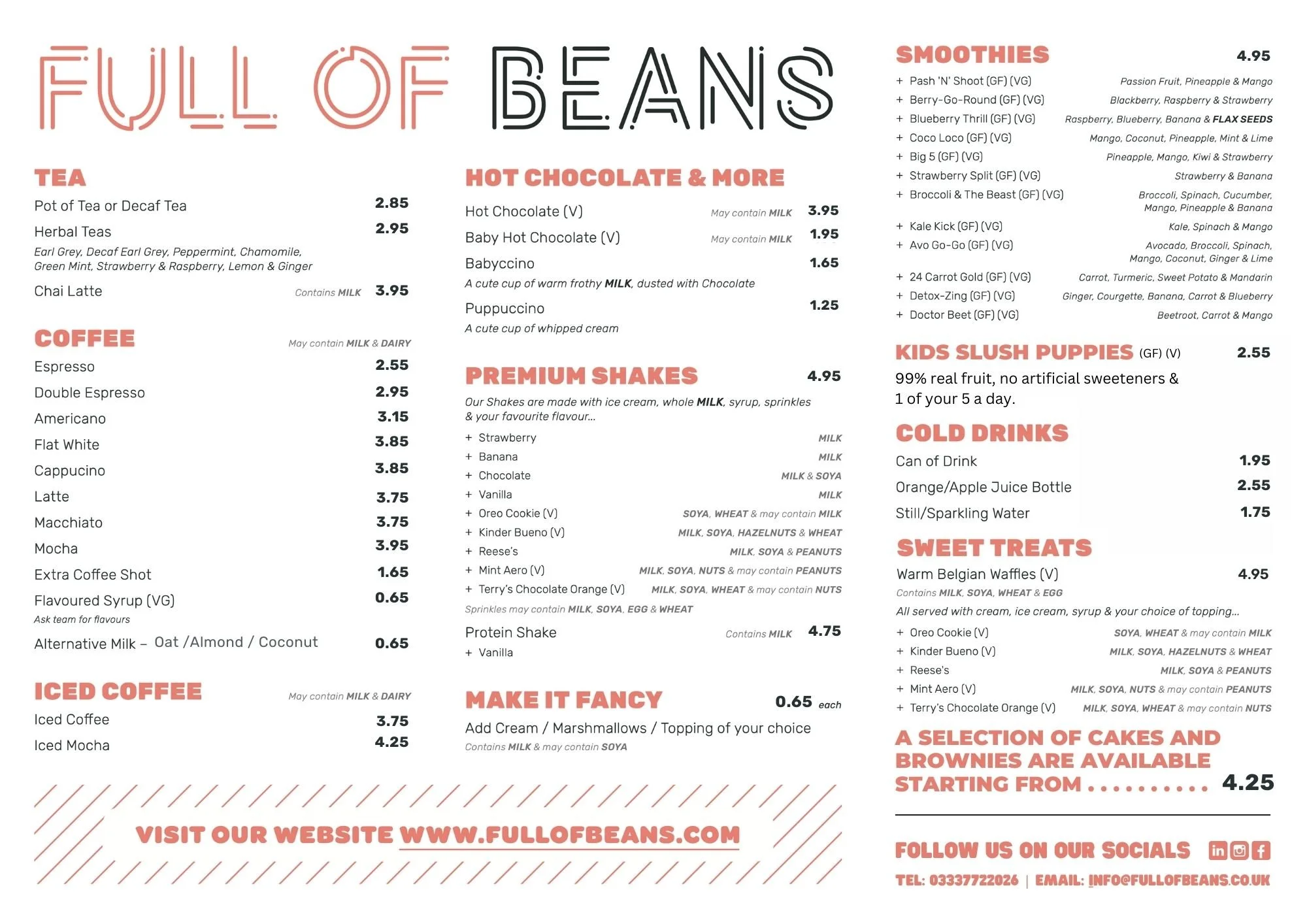 Food & Drink | Children's Indoor Soft Play & Family Cafe — Full of Beans