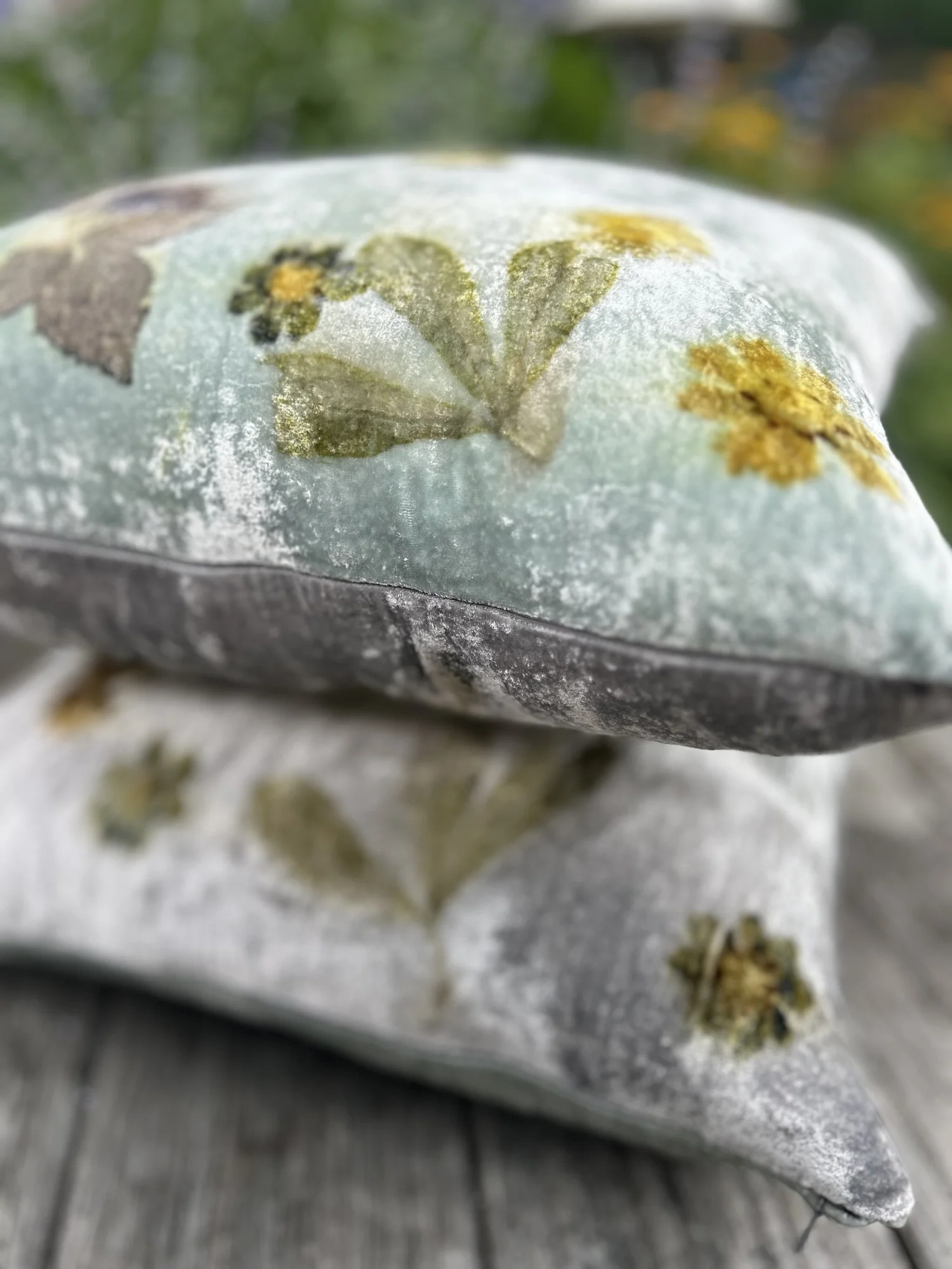 Pink botanically dyed silk velvet pillow — FLORA OBSCURA