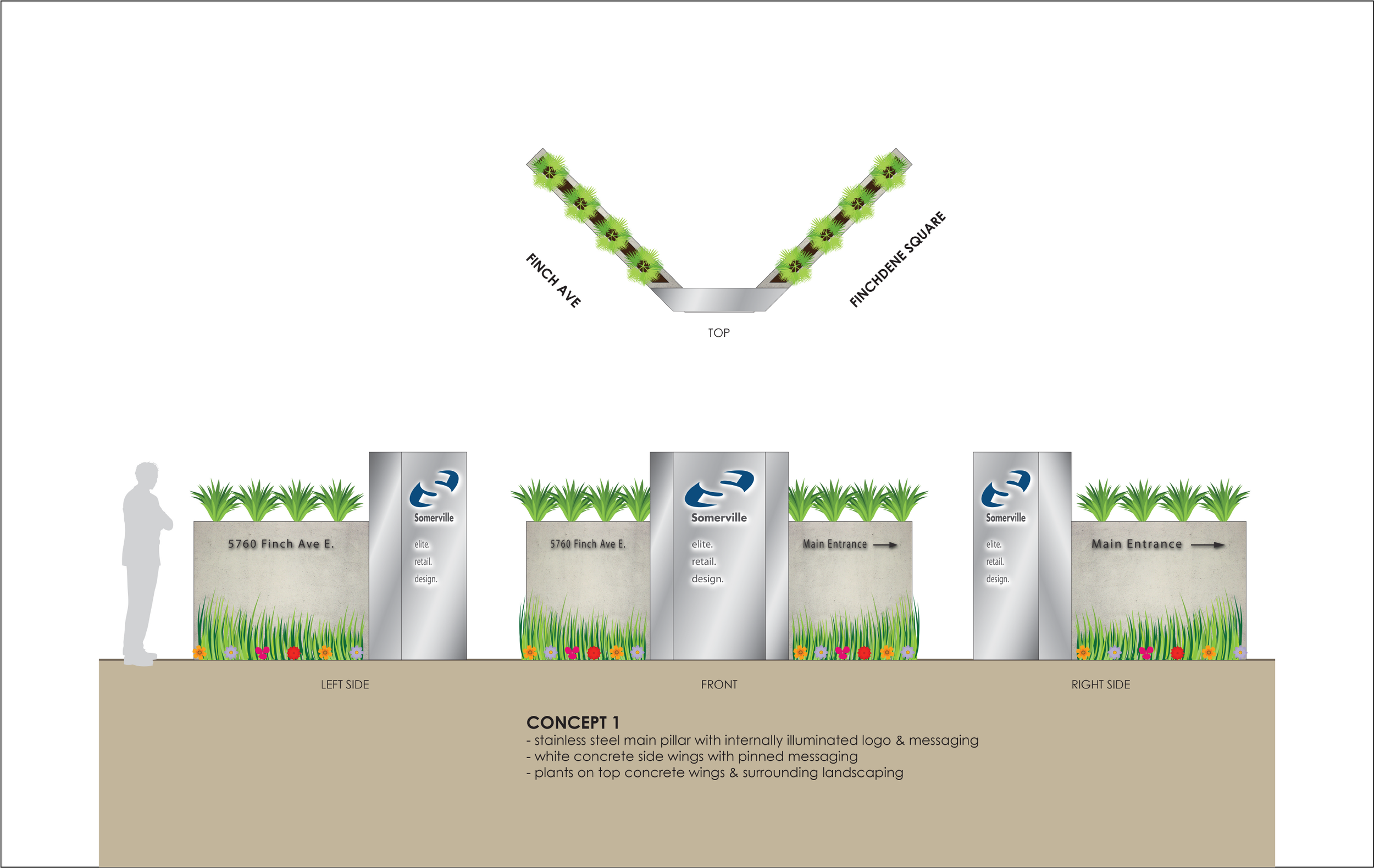 Somerville Exterior Wayfinding — Dos Santos Designs