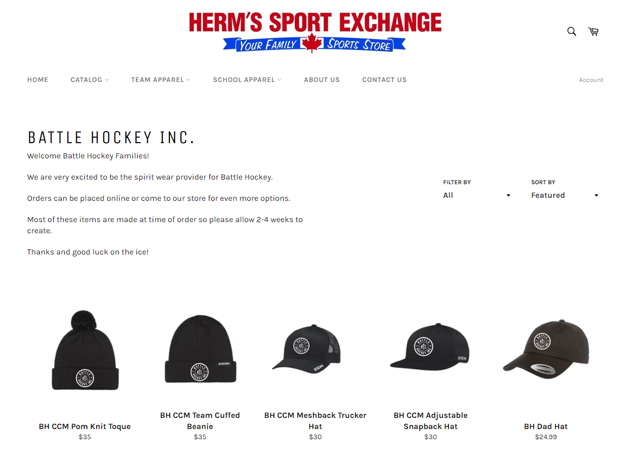 Merch — Battle Hockey Inc.