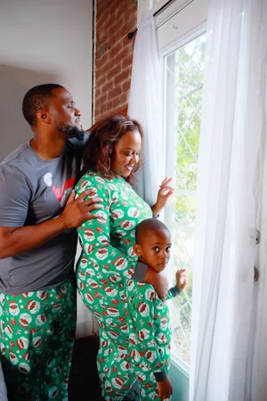 Black Santa PJs in Grey for Kids — Wyntry Collection - Black Santa ...
