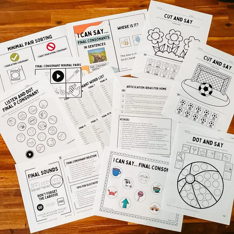 Eliminate Final Consonant Deletion: 10+ Activities — Red Rose Speechies