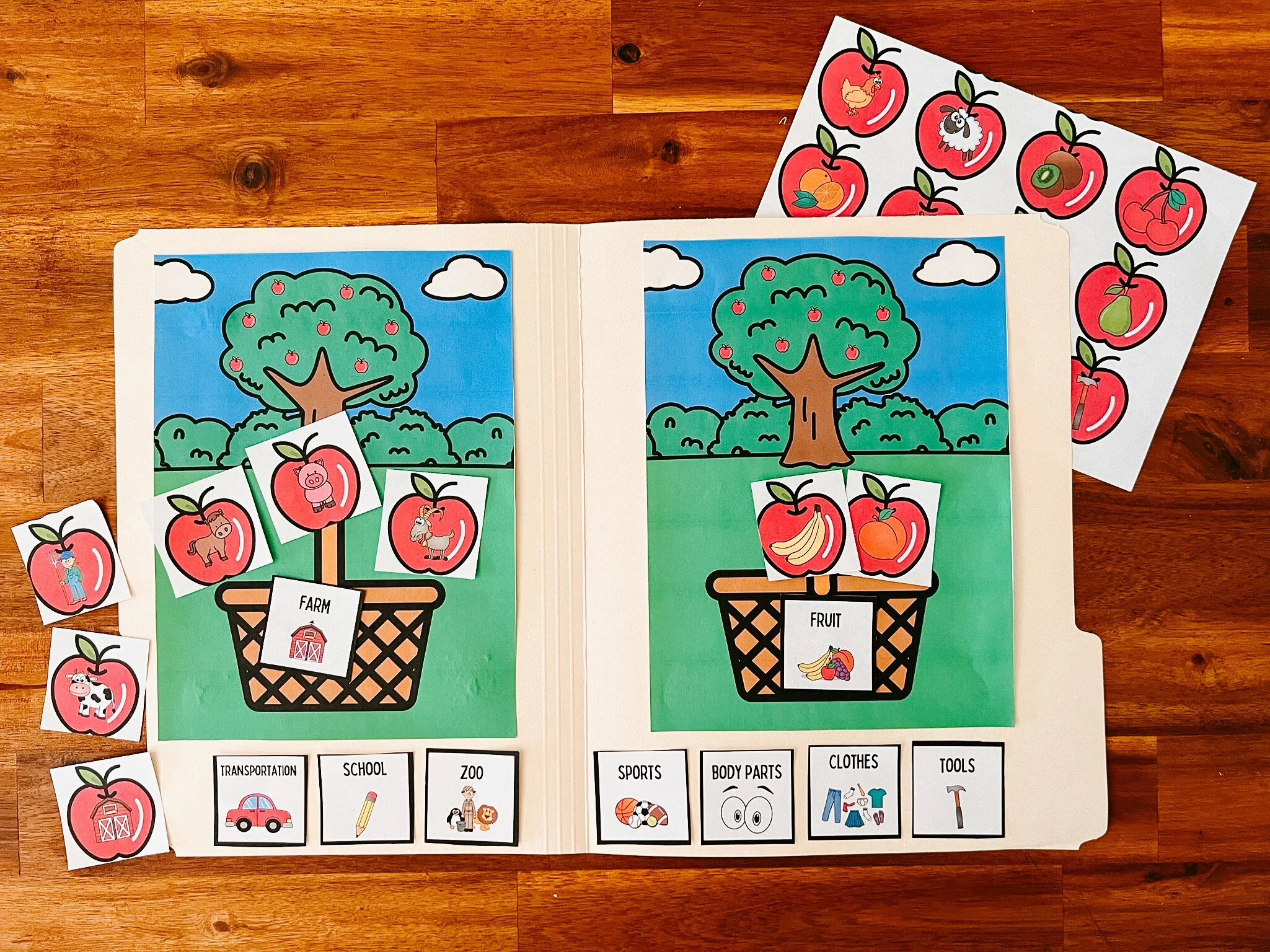Apple Preschool Play Bin + Speech/Language targets — Red Rose Speechies