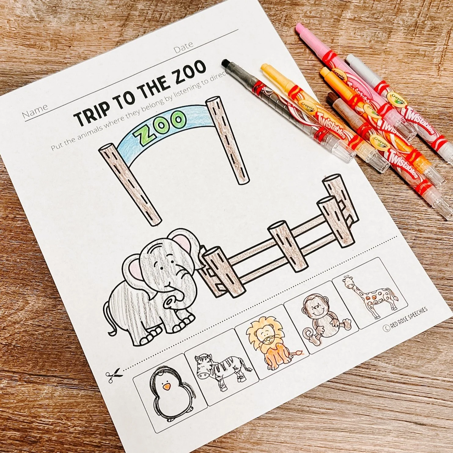 Zoo Animals Speech Language Lesson Plan + FREEBIES — Red Rose Speechies