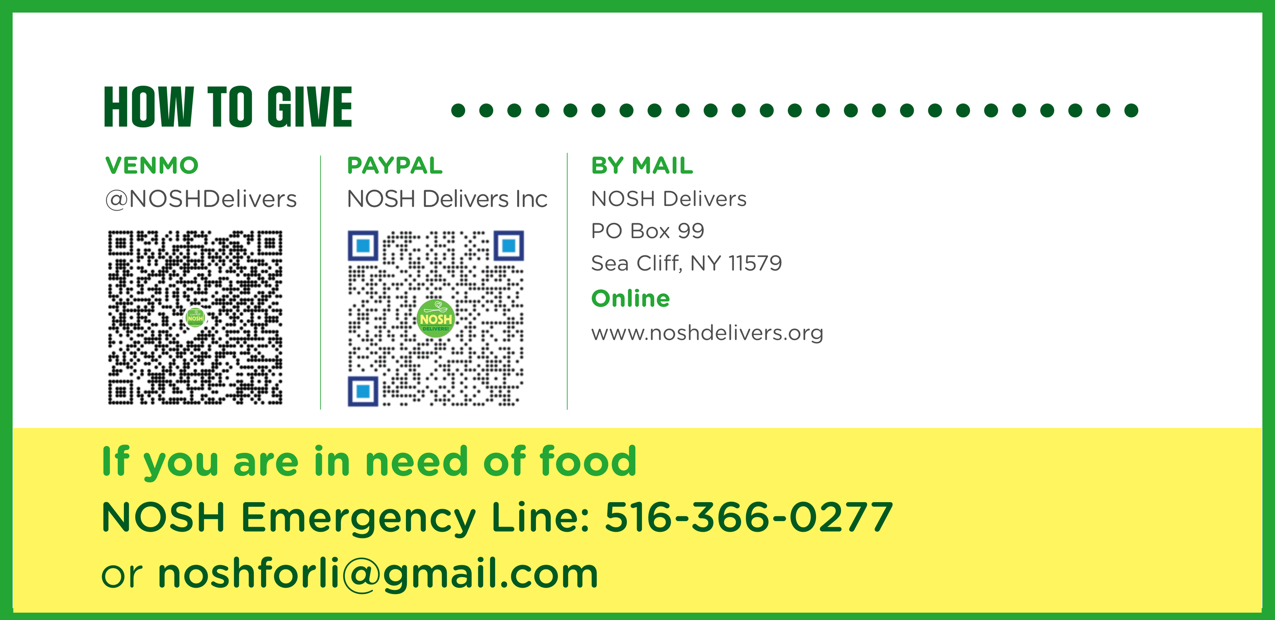NOSH Delivers, Inc.