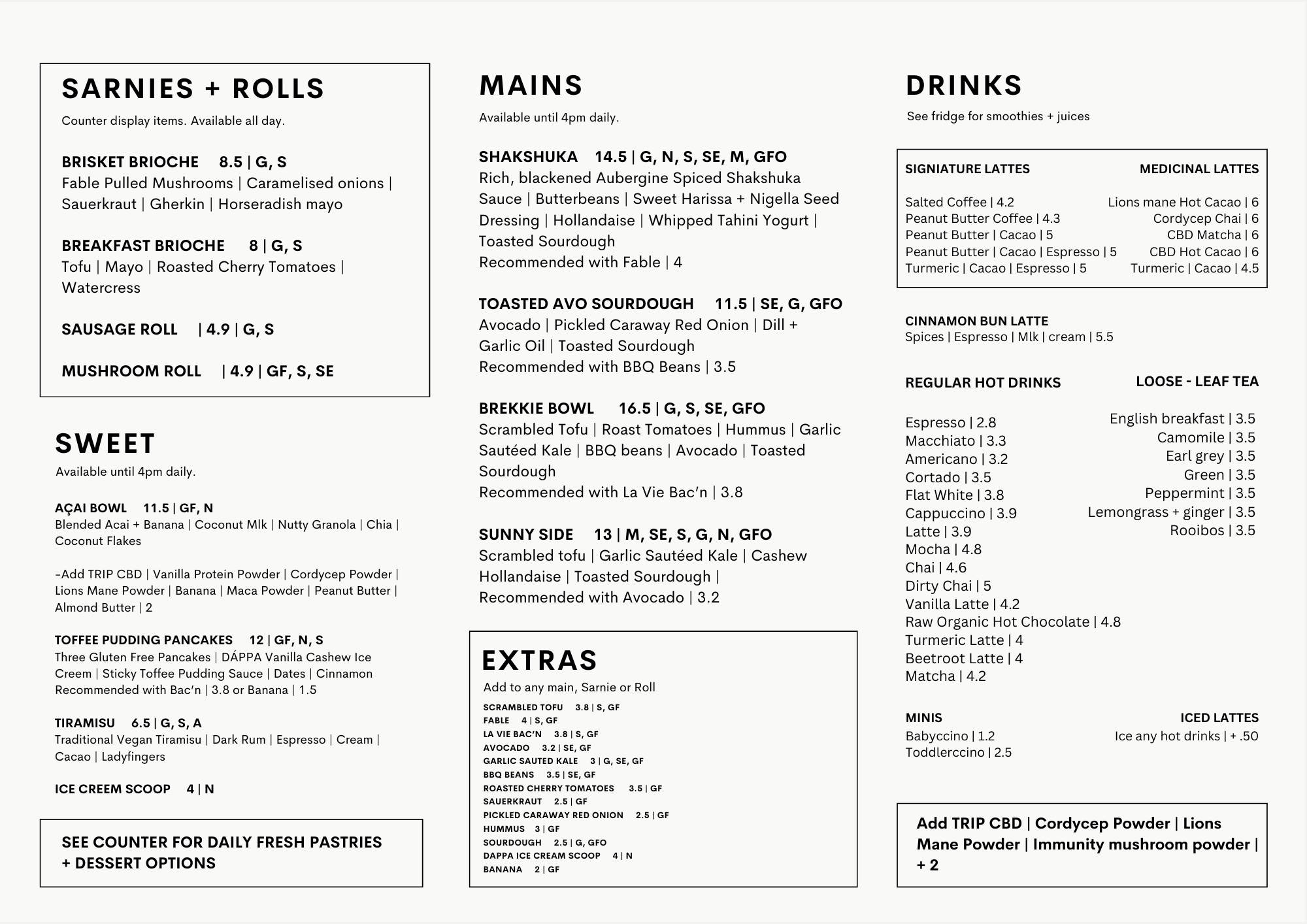 Hackney Menu — W A V E
