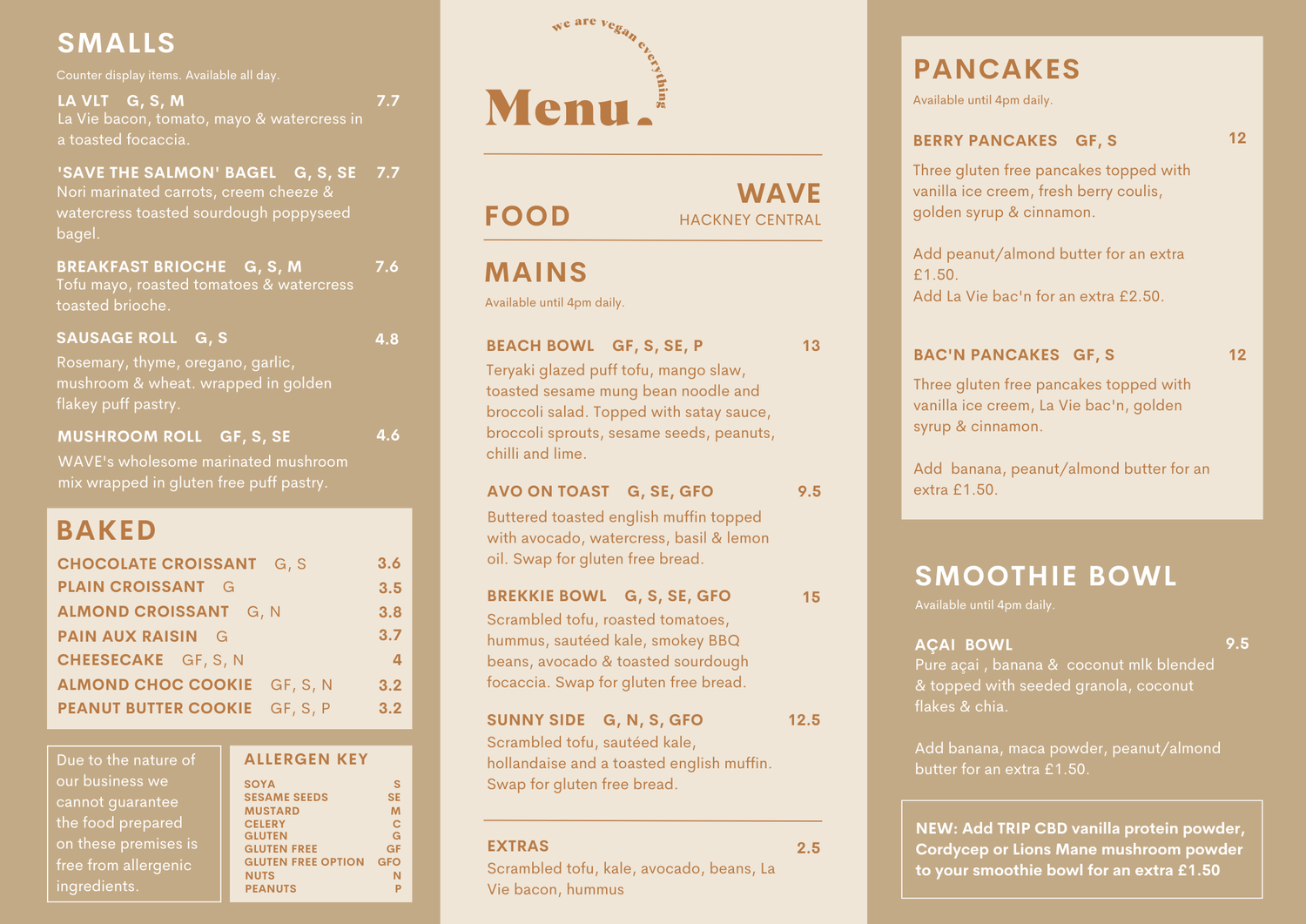 Hackney Menu — W A V E