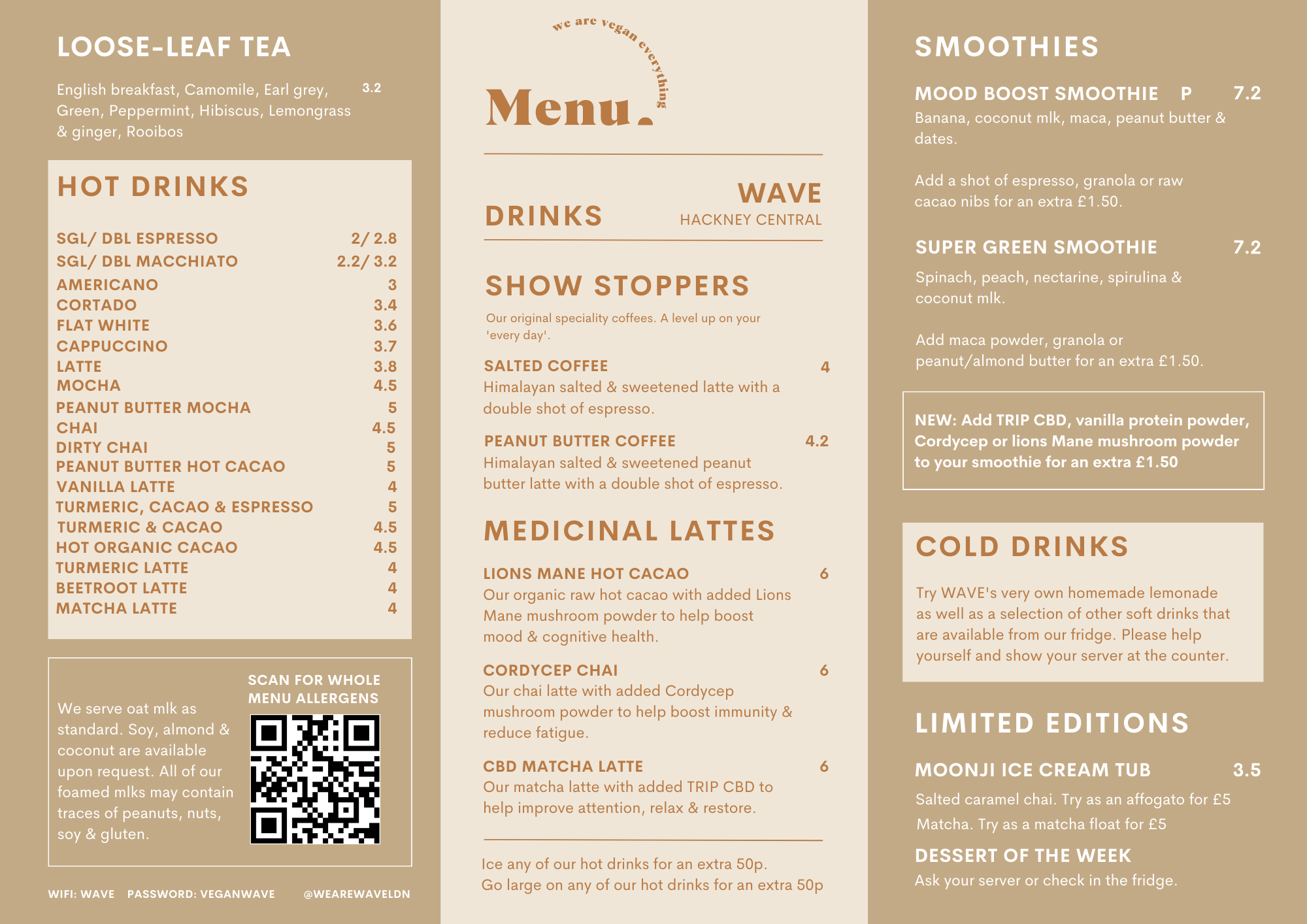 Hackney Menu — W A V E