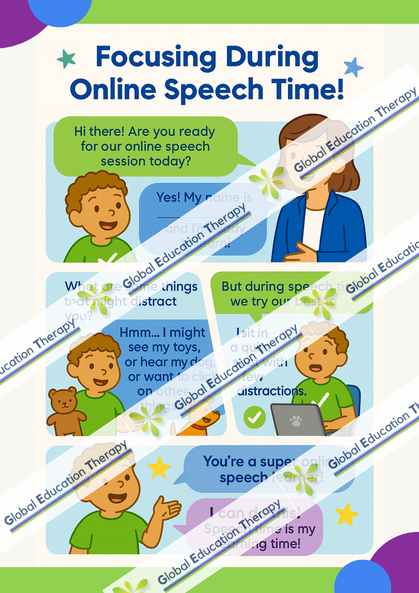 Staying Focused in Online Speech Therapy – Social Script Bundle ...