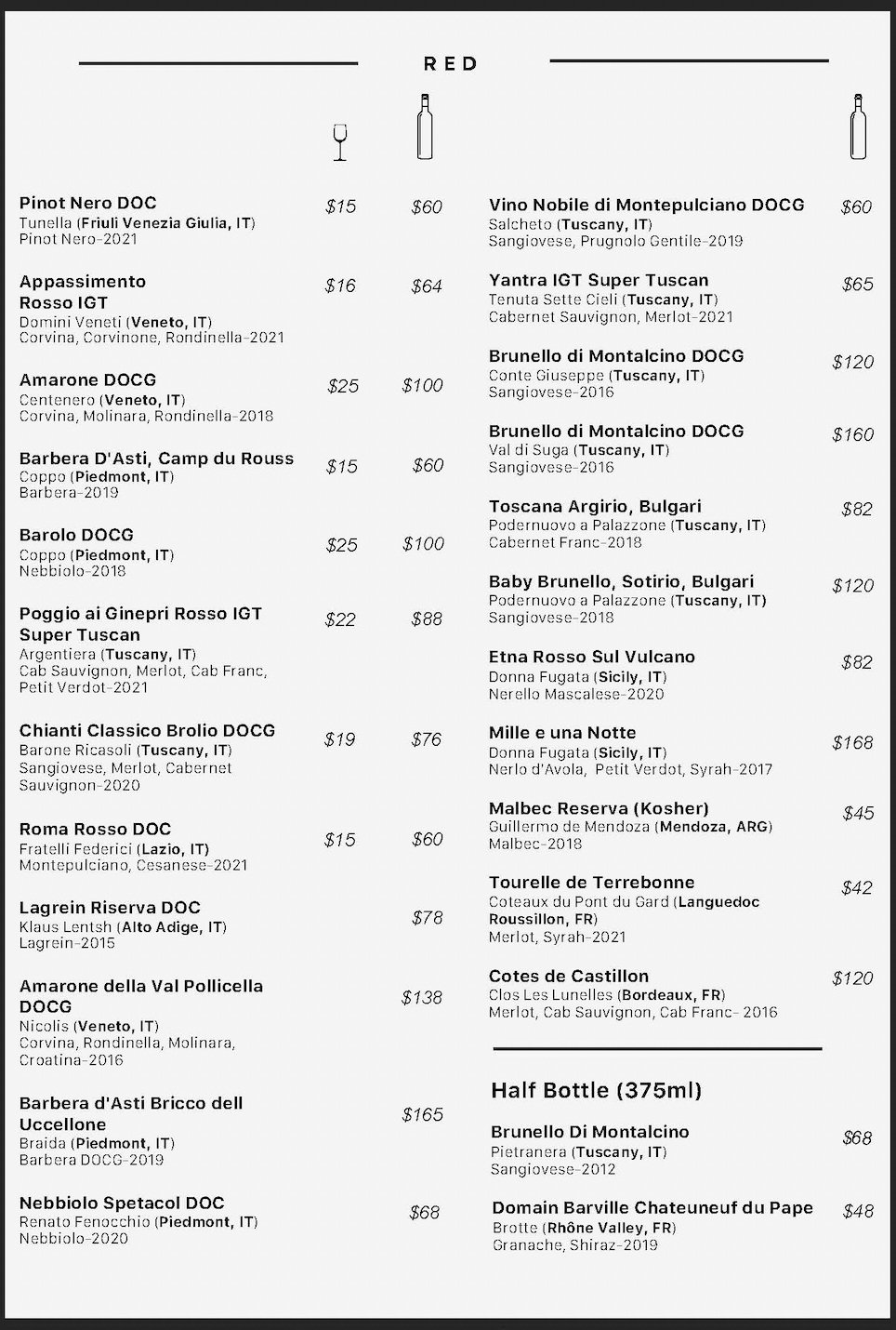 Sorso Menu — Sorso