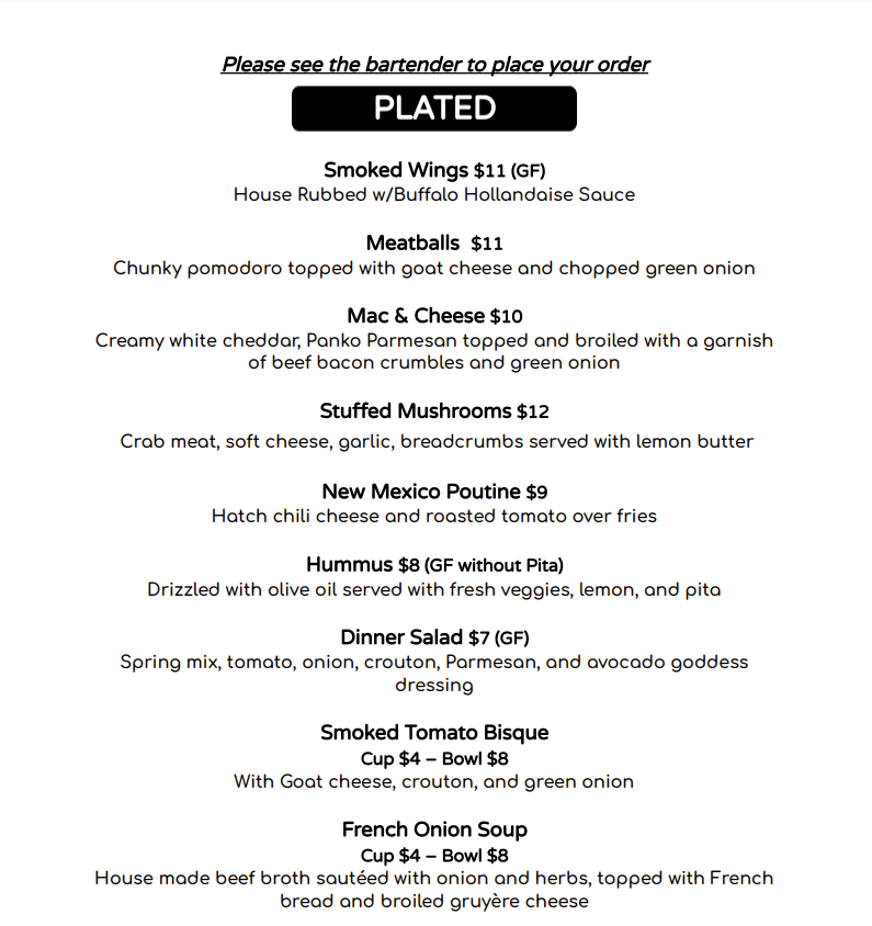 Food — The Saturn Lounge