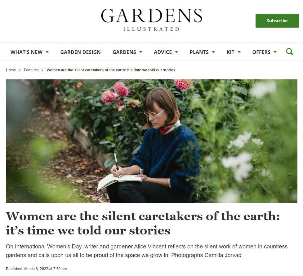Alice Vincent, Gardens Illustrated, March 2022 — Camilla Jørvad