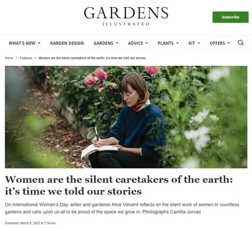 Alice Vincent, Gardens Illustrated, March 2022 — Camilla Jørvad