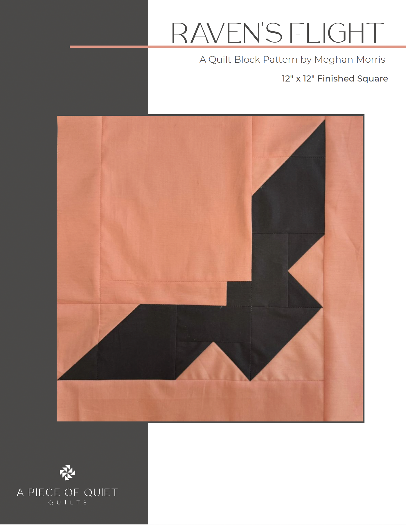 Raven’s Flight Quilt Block – Modern PDF Pattern — A Piece of Quiet Quilts