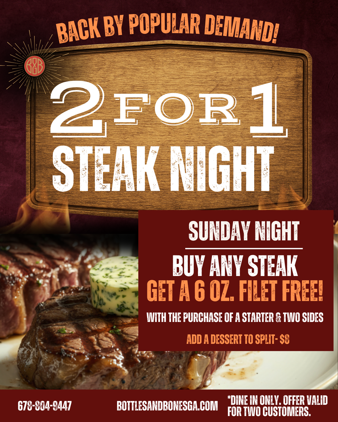 Specials & Events — Bottles and Bones
