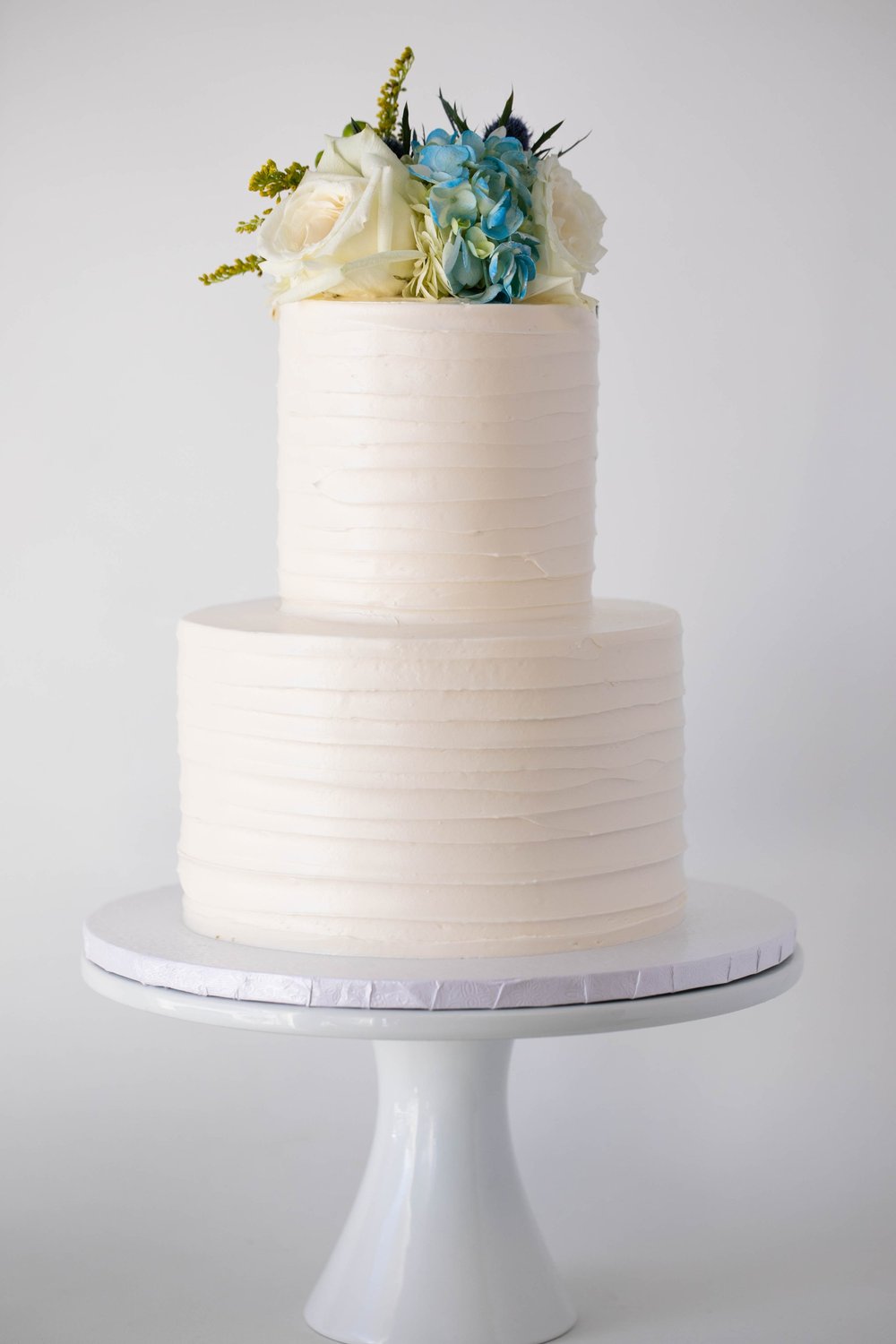 Simple 2 Tier Buttercream Wedding Cakes