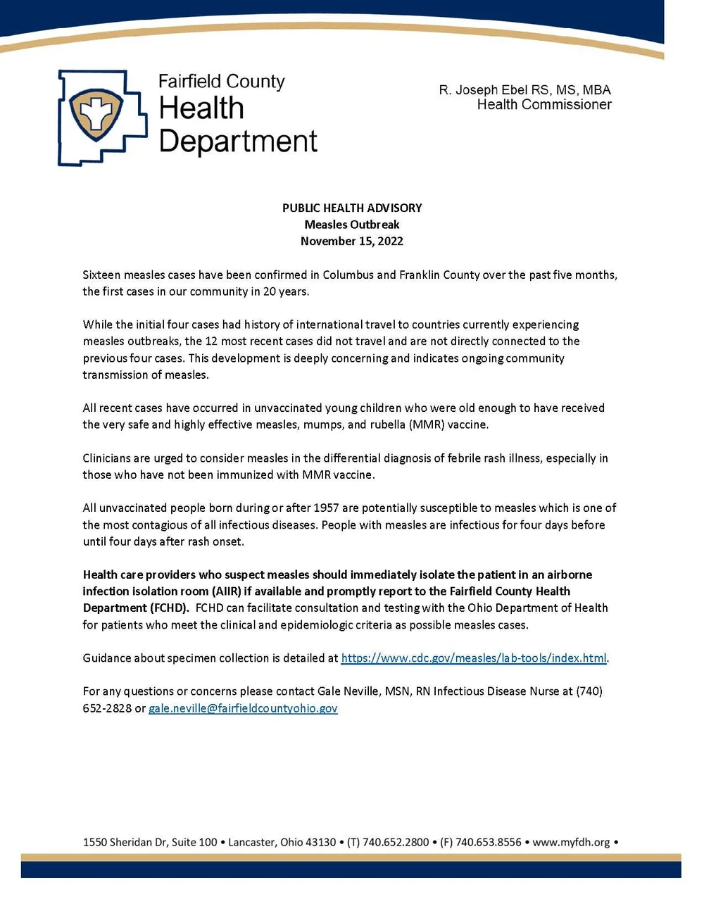 Public Health Advisory - Measles Outbreak — Arbor View Family Medicine