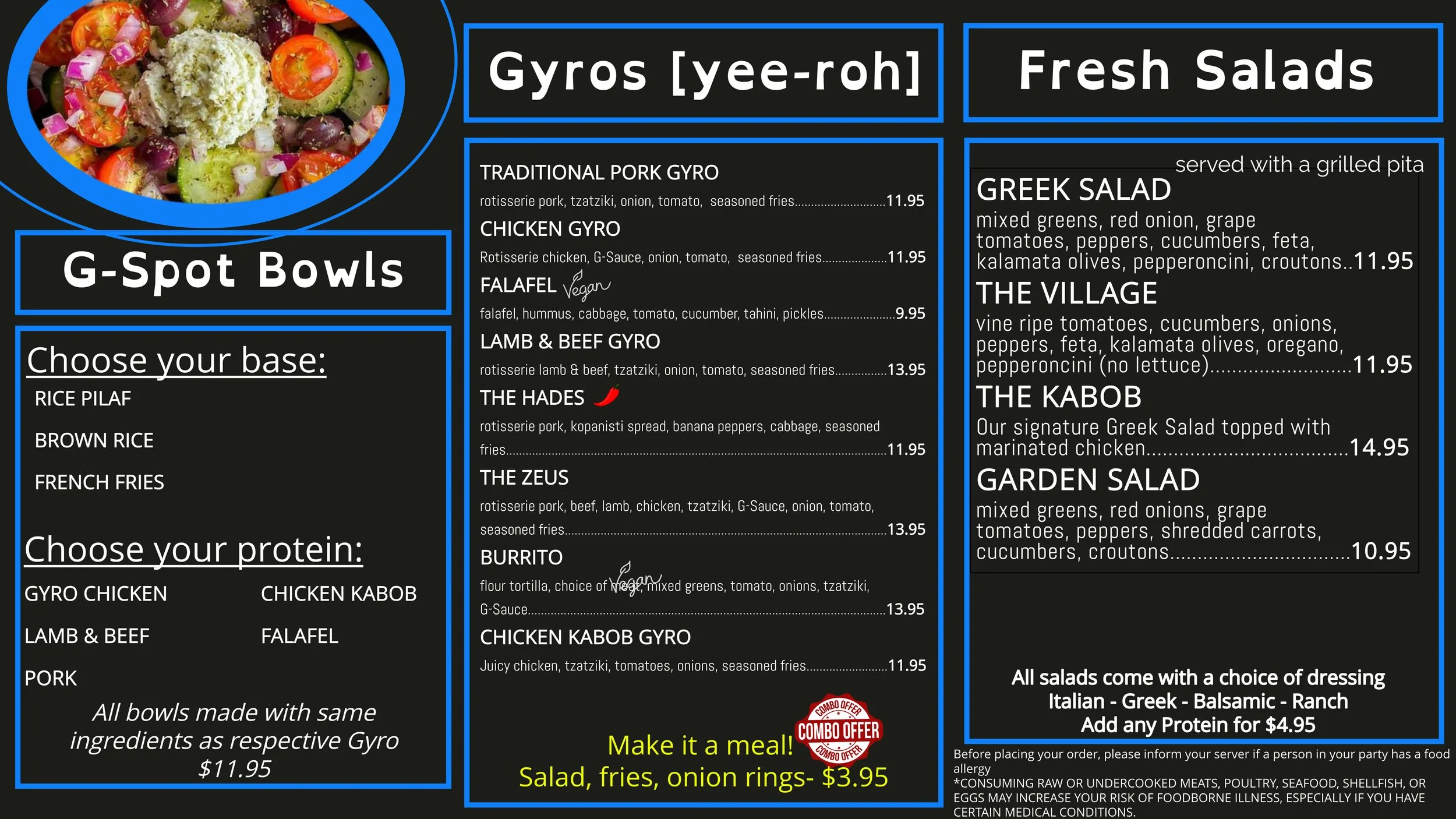 Menu | Taste Authentic Gyros – Order Now — The Gyro Spot
