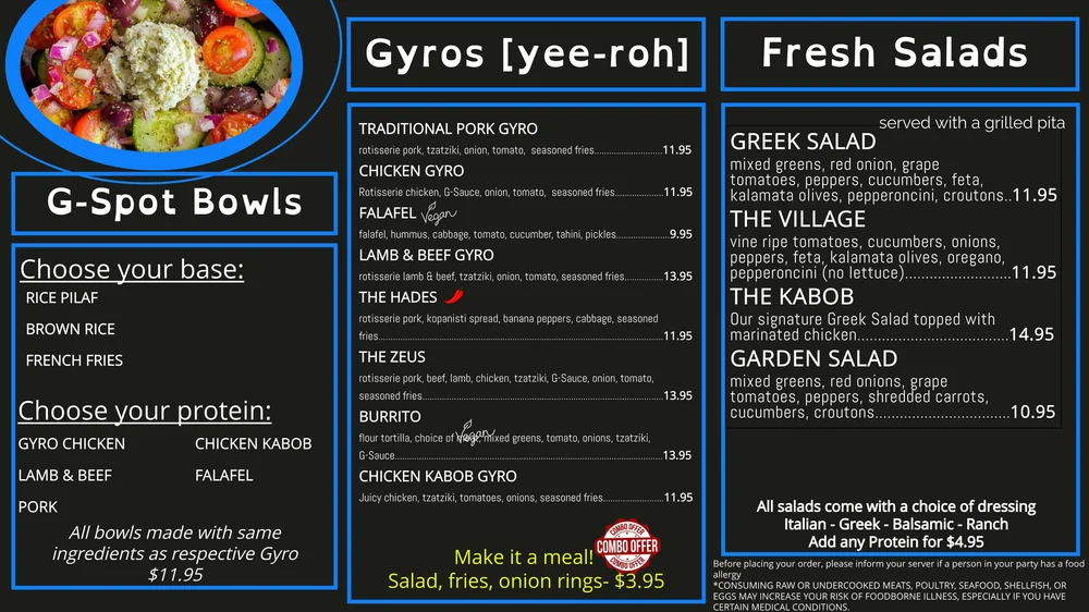 Menu | Taste Authentic Gyros – Order Now — The Gyro Spot