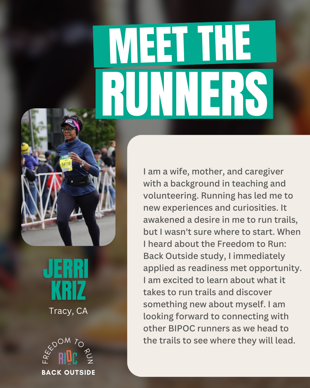 Meet the Runners: RIDC Freedom to Run: Back Outside – Building a New ...