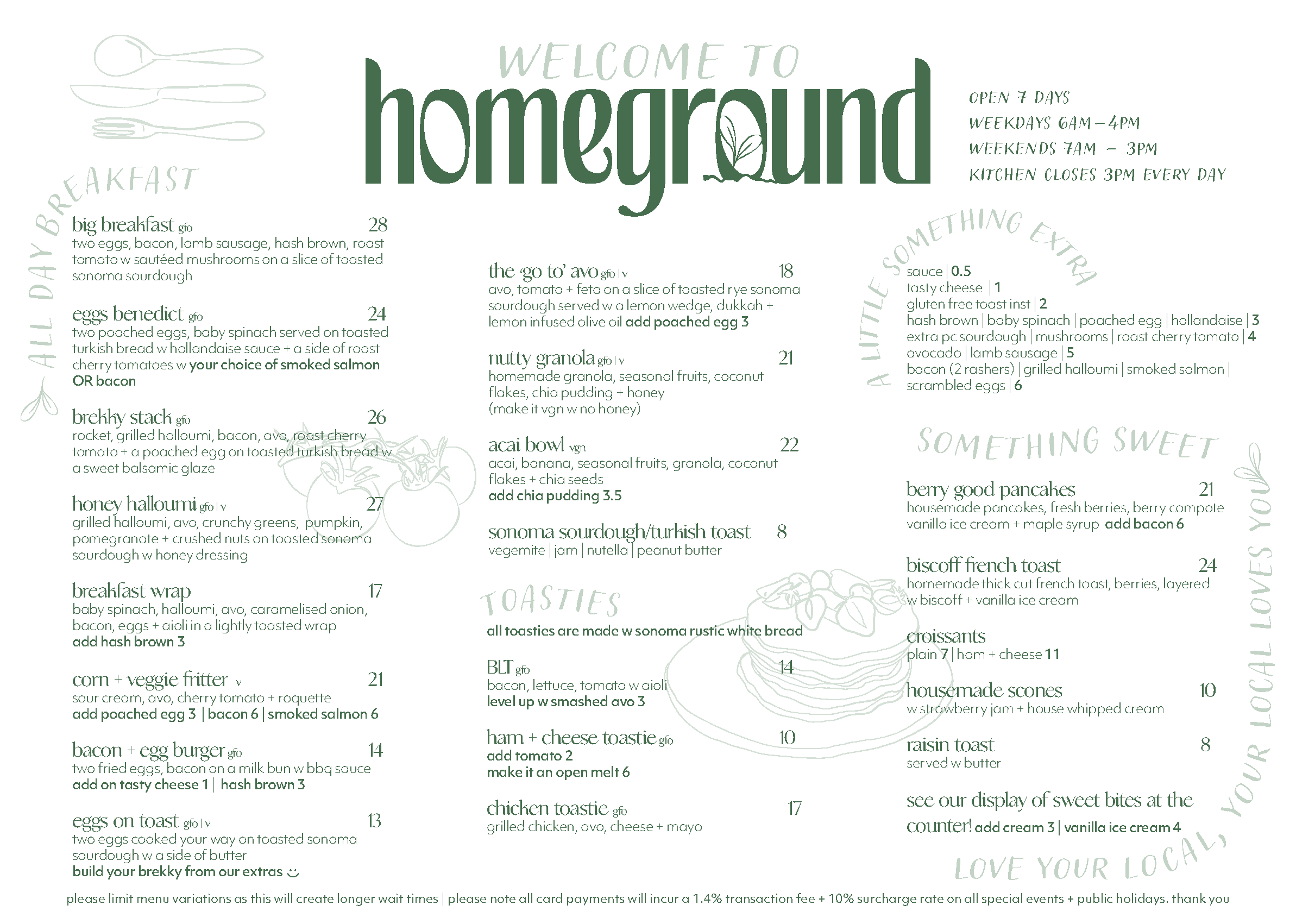 menu — homeground