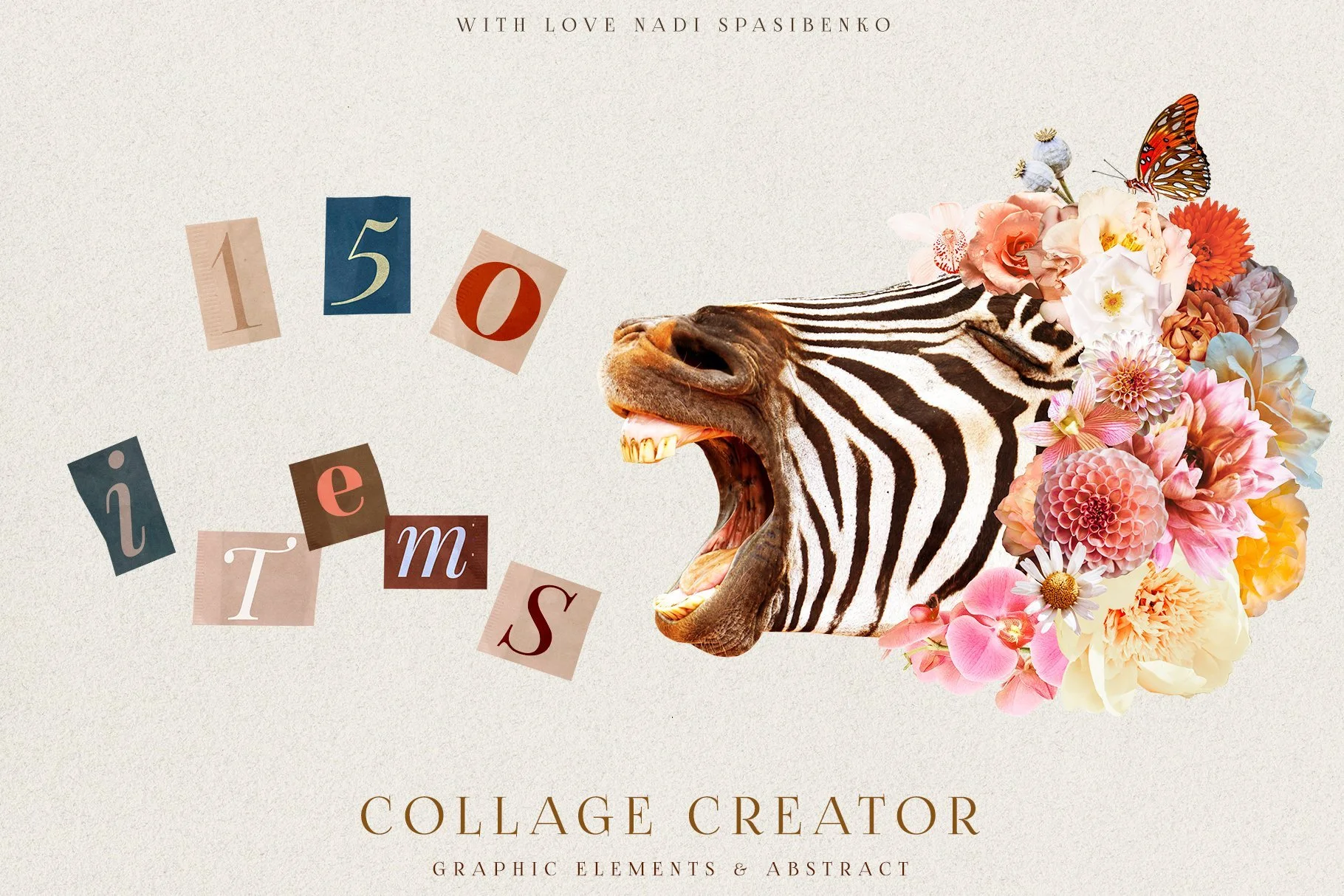 Animals & Flowers Collage — Artcoast Studio