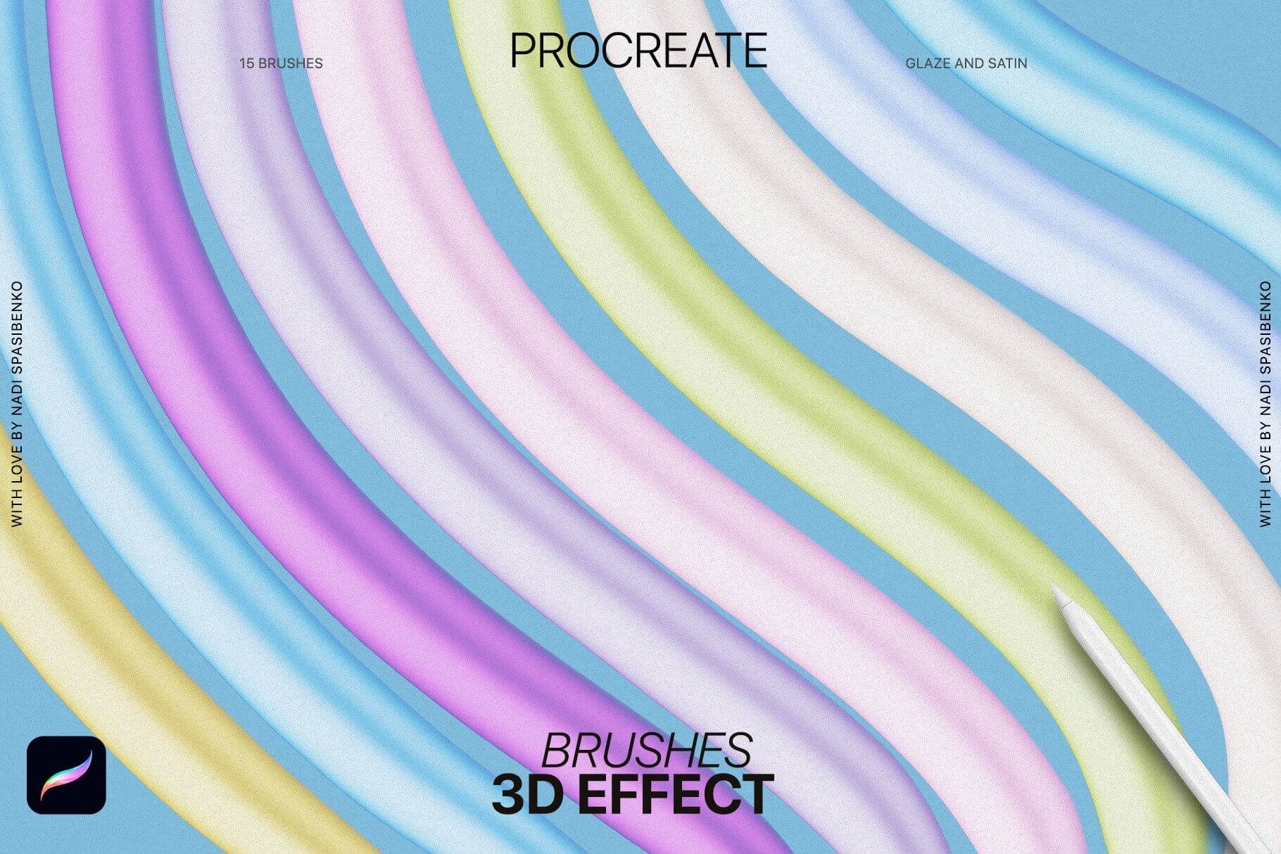 3D Effect Procreate Brushes — Artcoast Studio