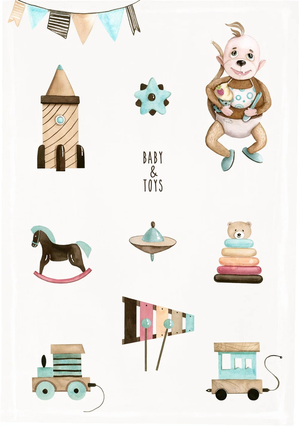 Watercolor Nursery - Illustrations & Patterns — Artcoast Studio