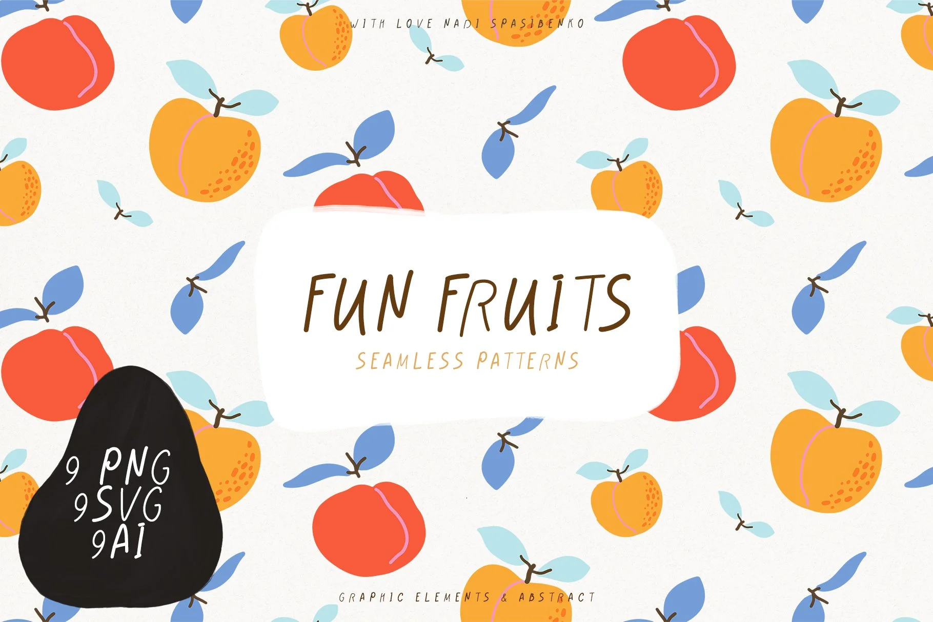Tropical Fruits - Vector Seamless Patterns