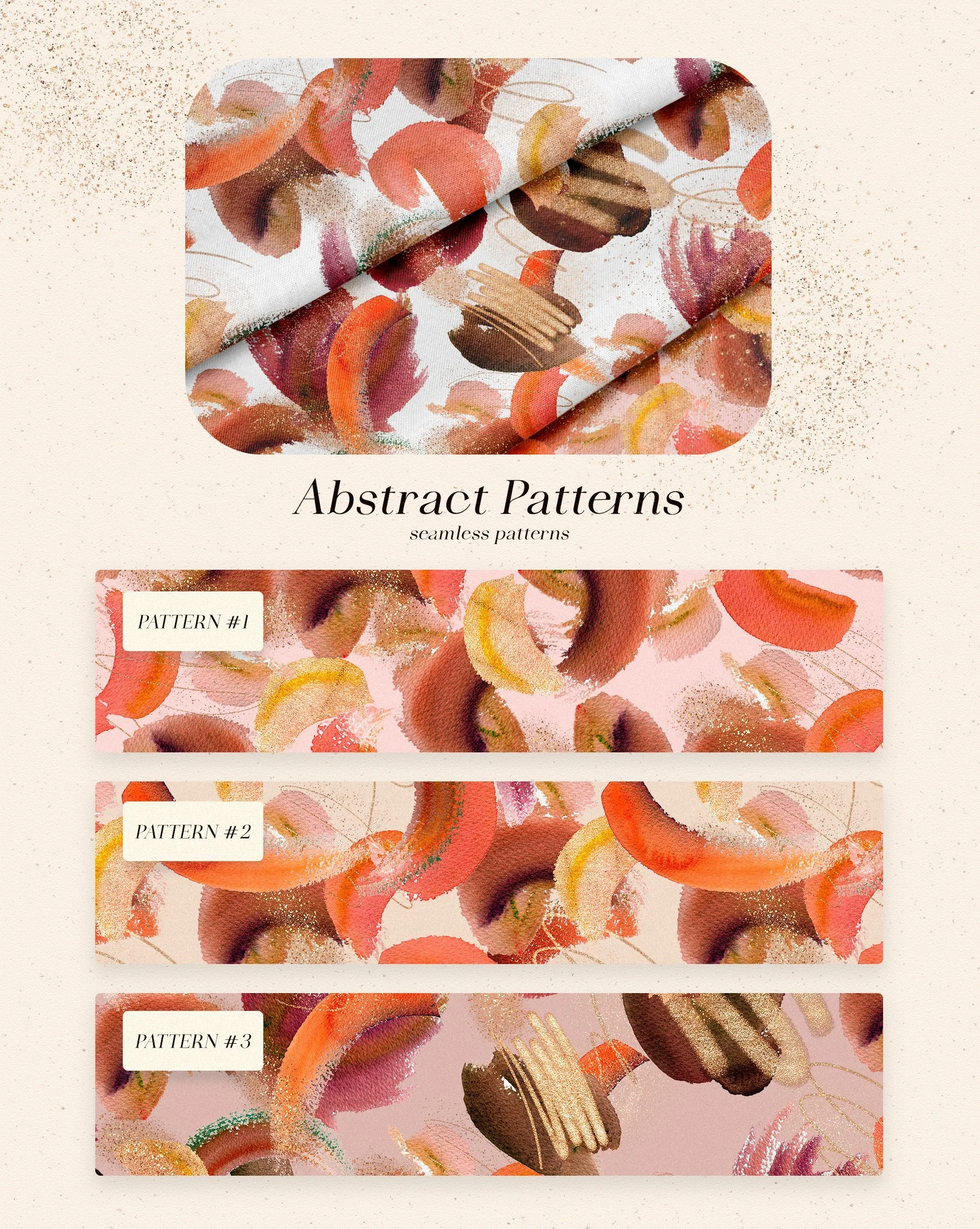 Watercolor Warm Abstract Set