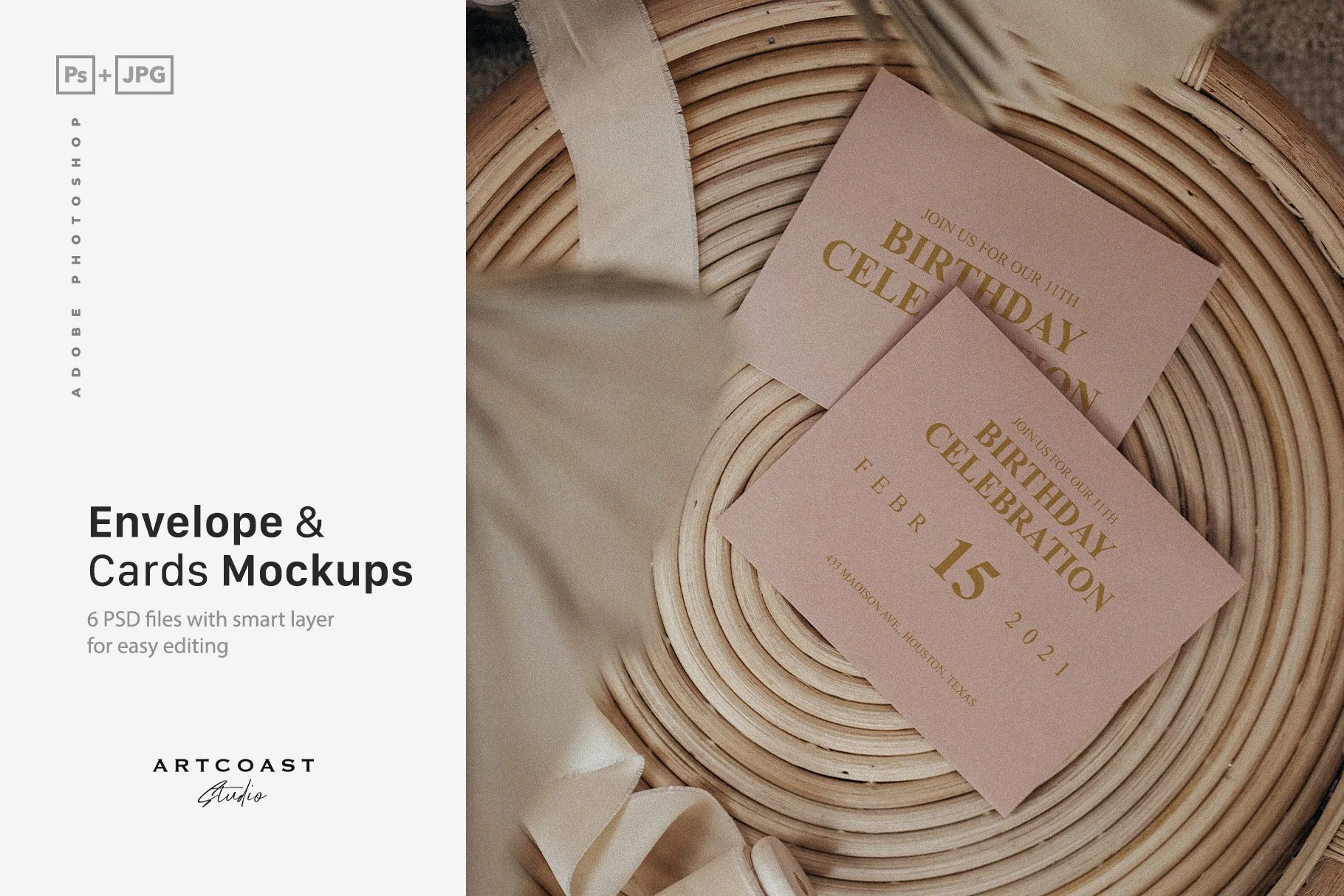 Wedding Cards & Envelope Mockup — Artcoast Studio