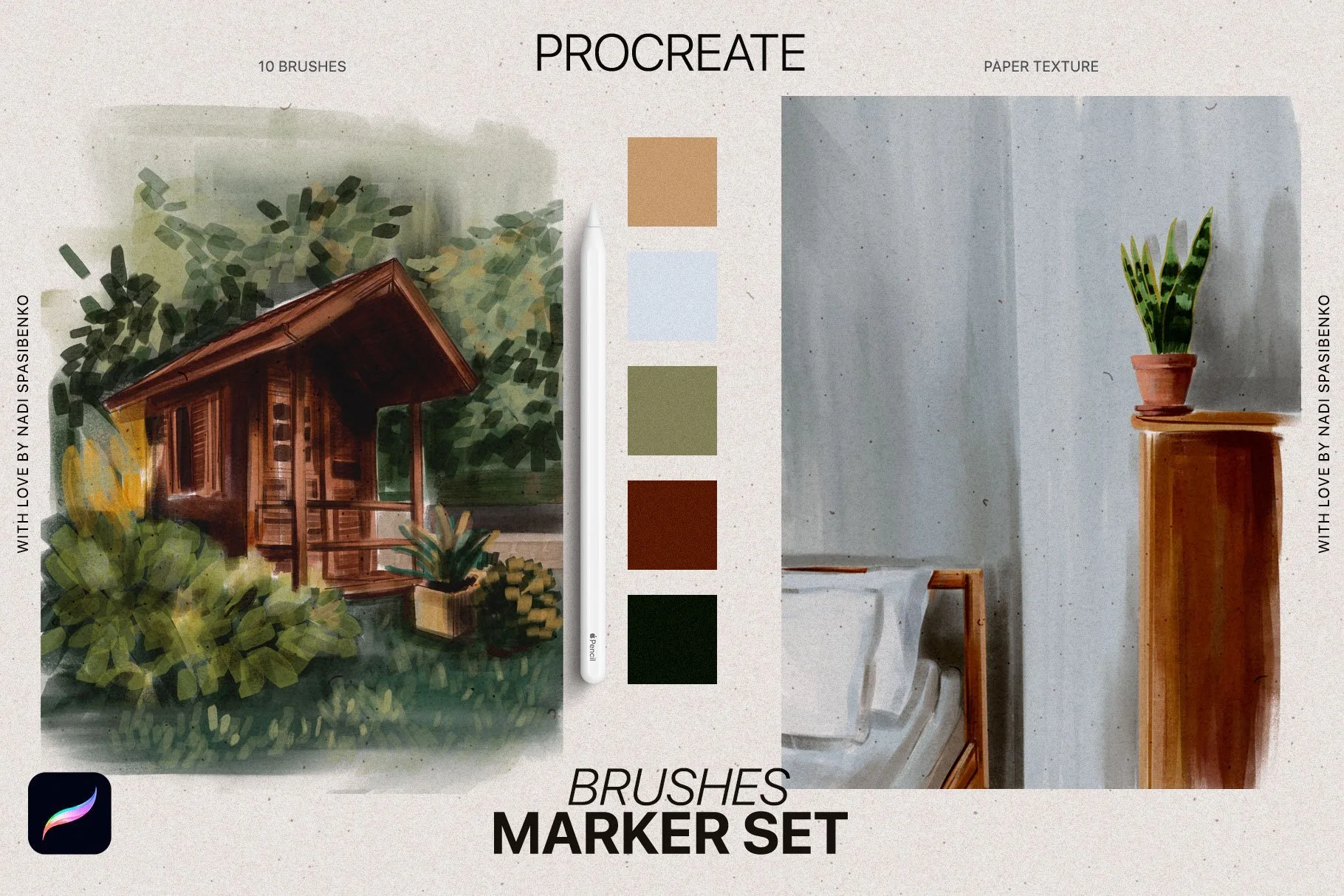 Magic Shapes Brushes for Procreate, Photoshop, Affinity — Artcoast Studio