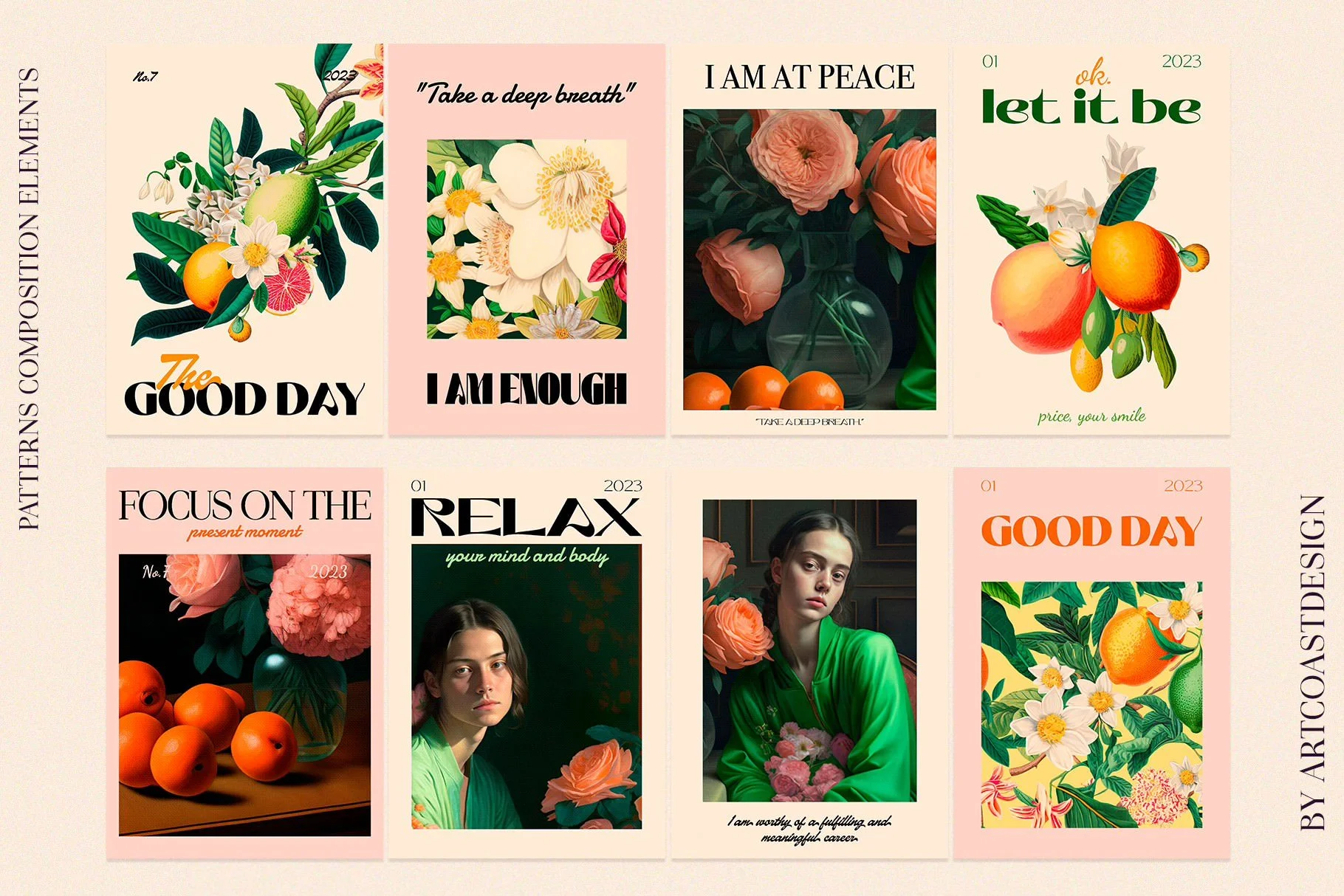 Citrus Garden Flowers Clipart & Posters — Artcoast Studio