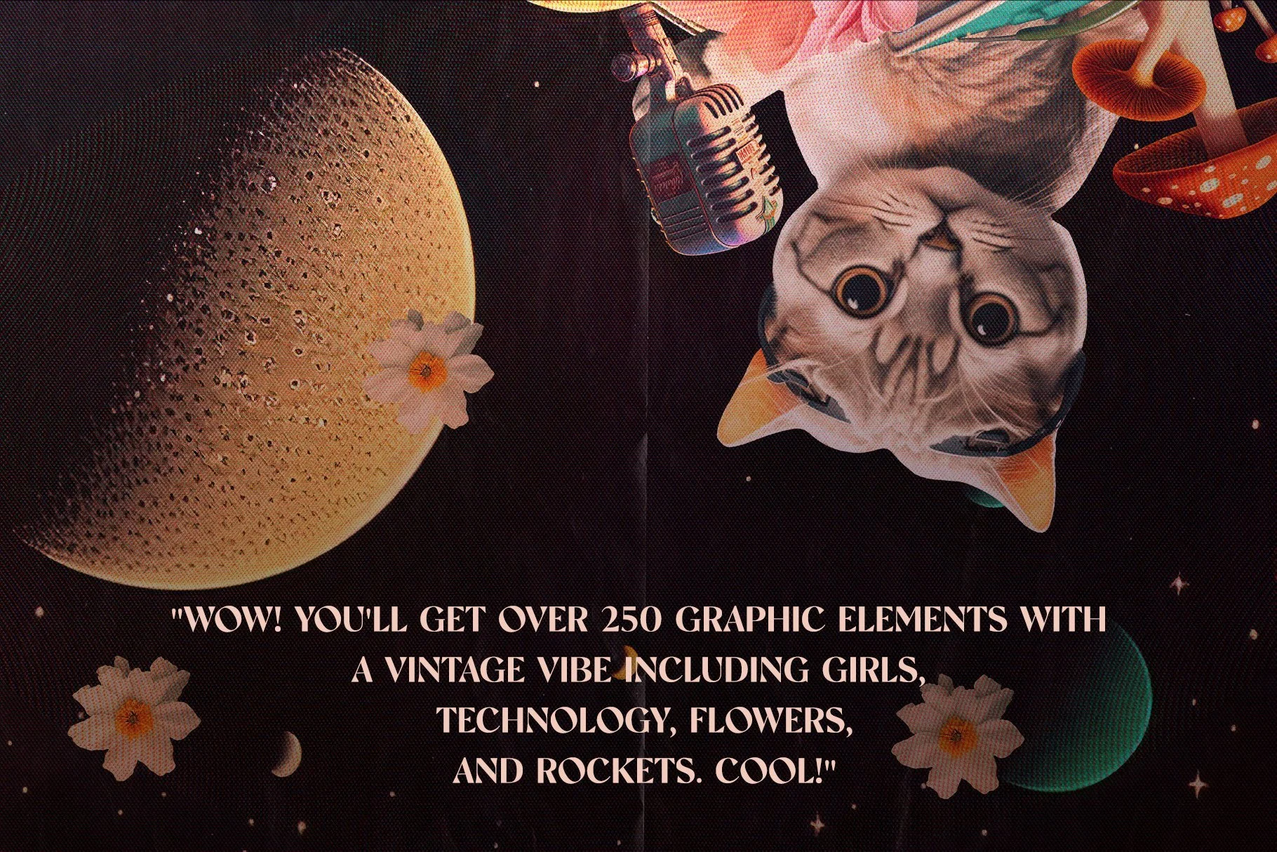 Retro Girls & Floral Collage Collection — Artcoast Studio