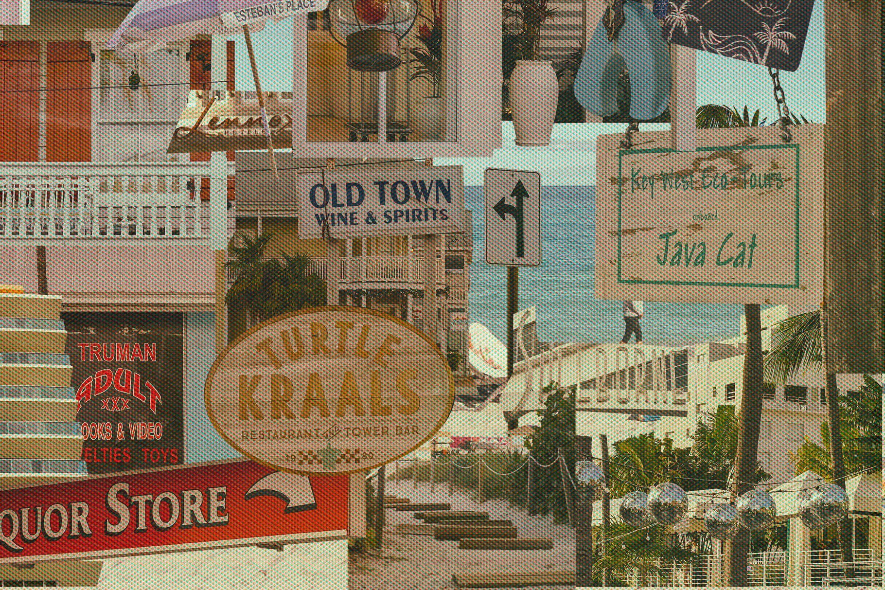 Miami Beach Collage Elements — Artcoast Studio