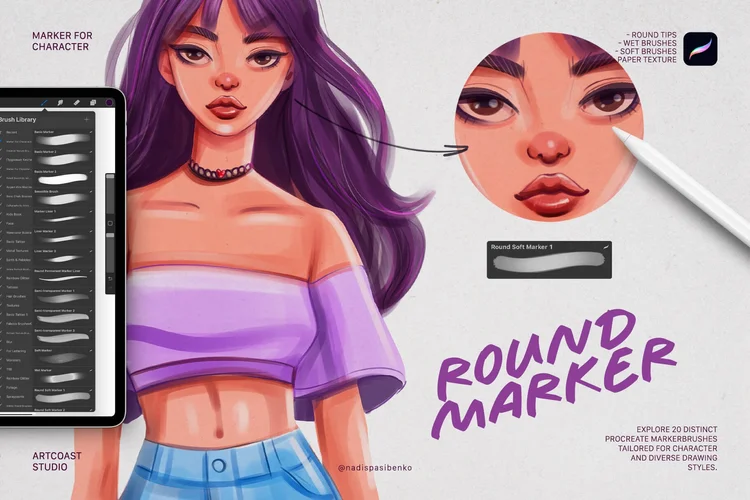 Procreate Abstract Watercolor Toolkit — Artcoast Studio