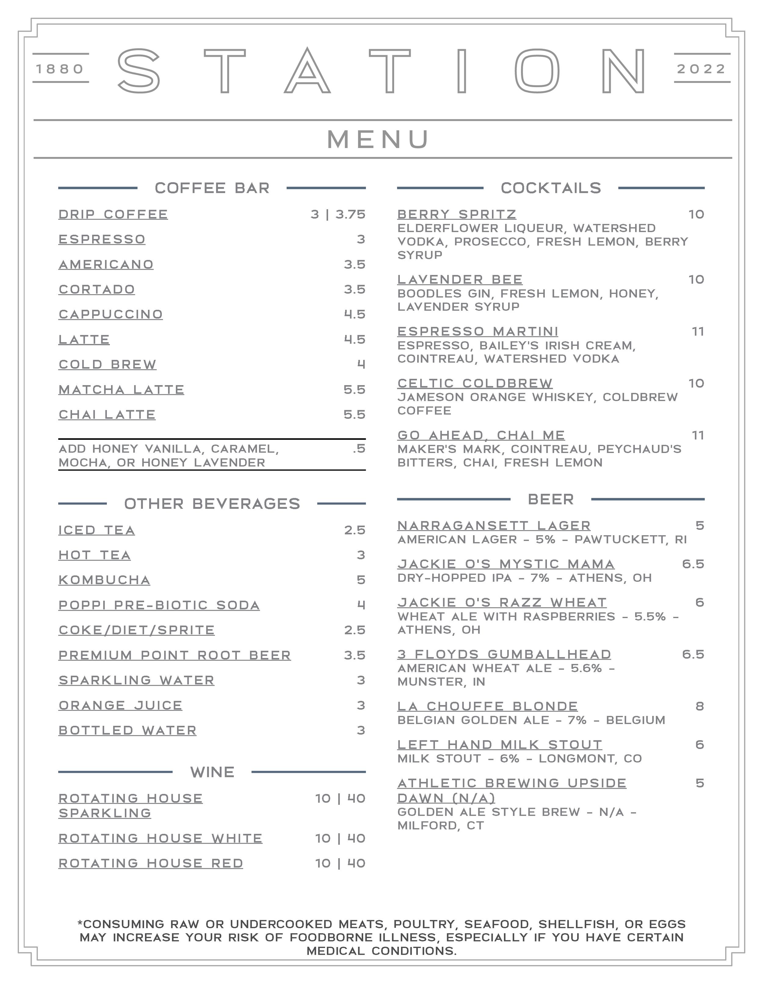 Menu Station Granville — Station