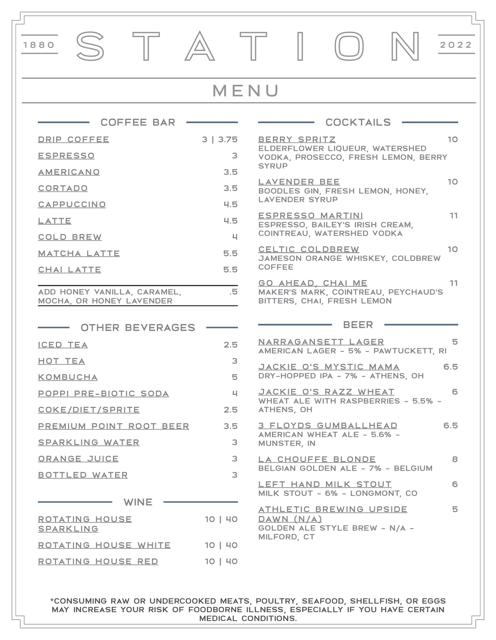 Menu Station Granville — Station