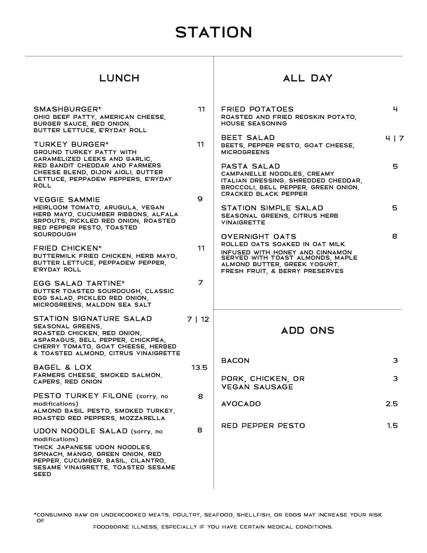 Menu Station Granville — Station