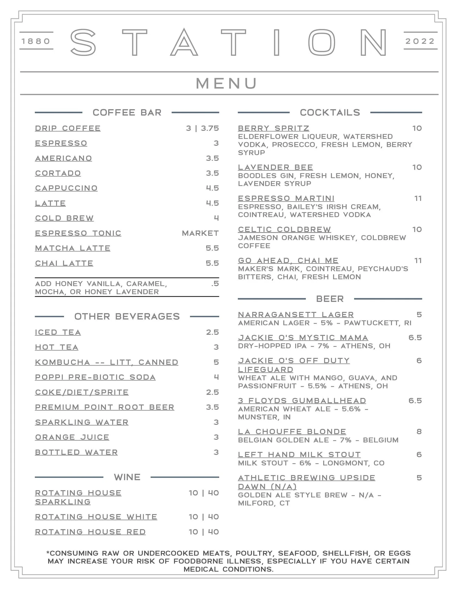 Menu Station Granville — Station